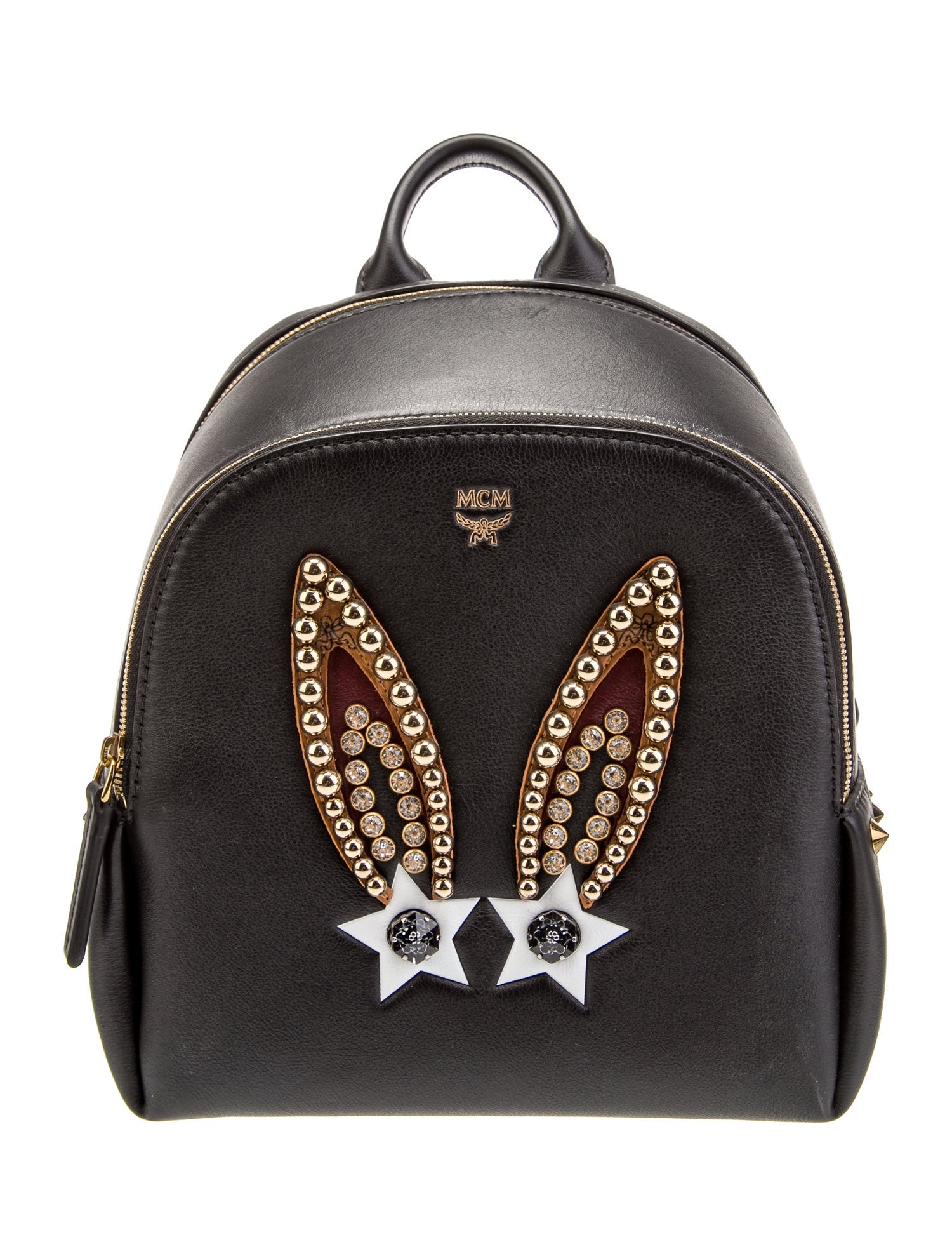 MCM Studded Leather Backpack - Black Backpacks, Handbags - W3052964 ...