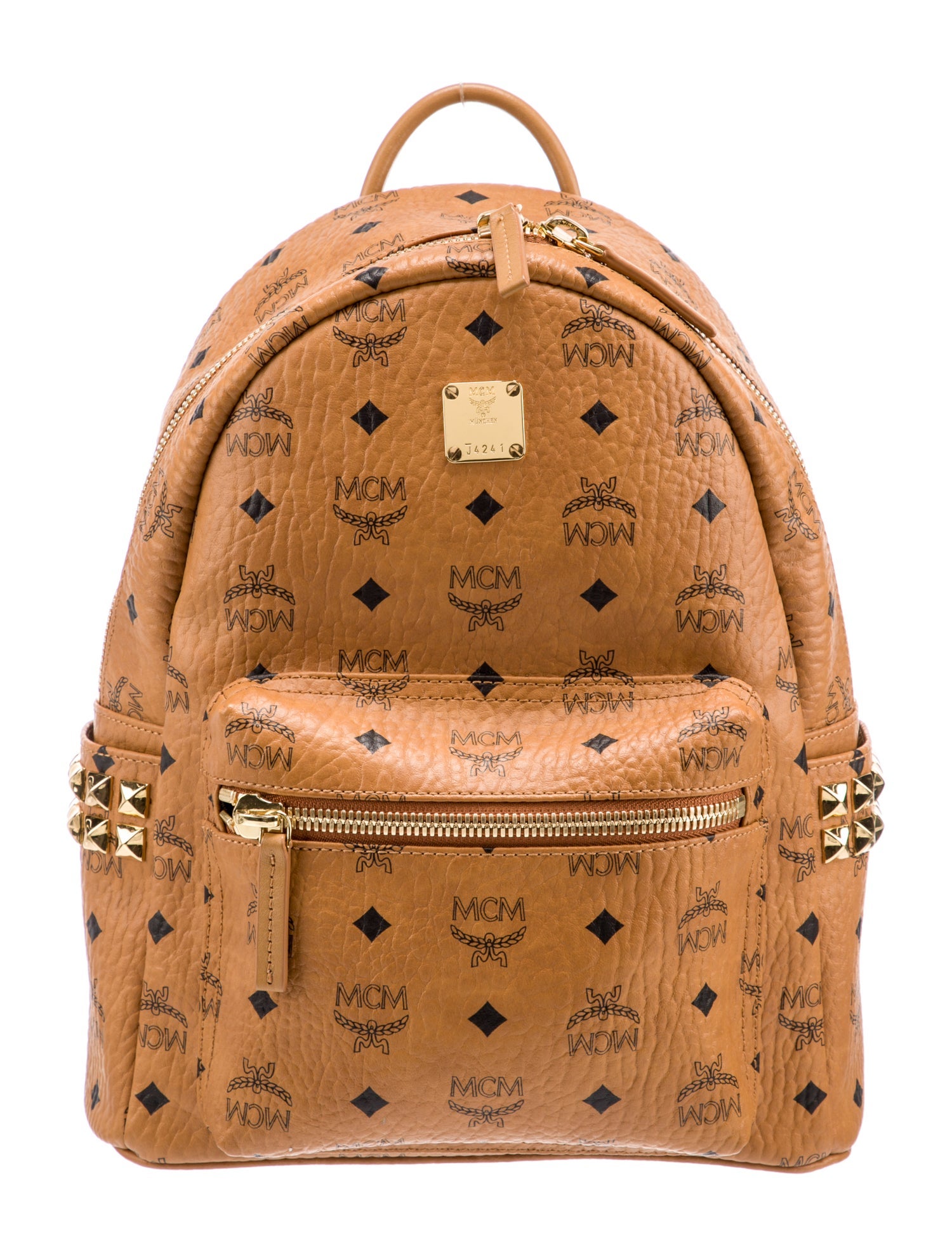 MCM Visetos Studded Stark Backpack - Brown Backpacks, Handbags ...