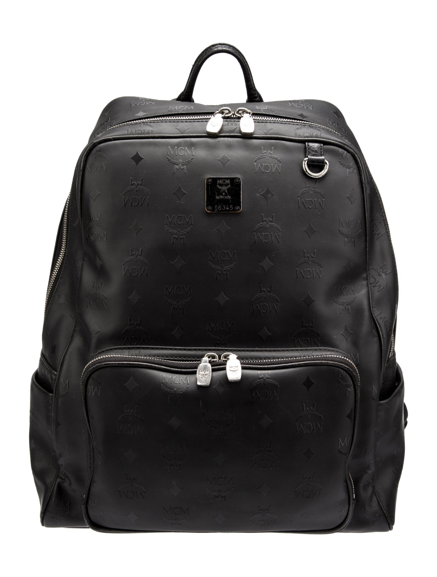 MCM Logo Coated Canvas Backpack - Black Backpacks, Handbags - W3053298 ...