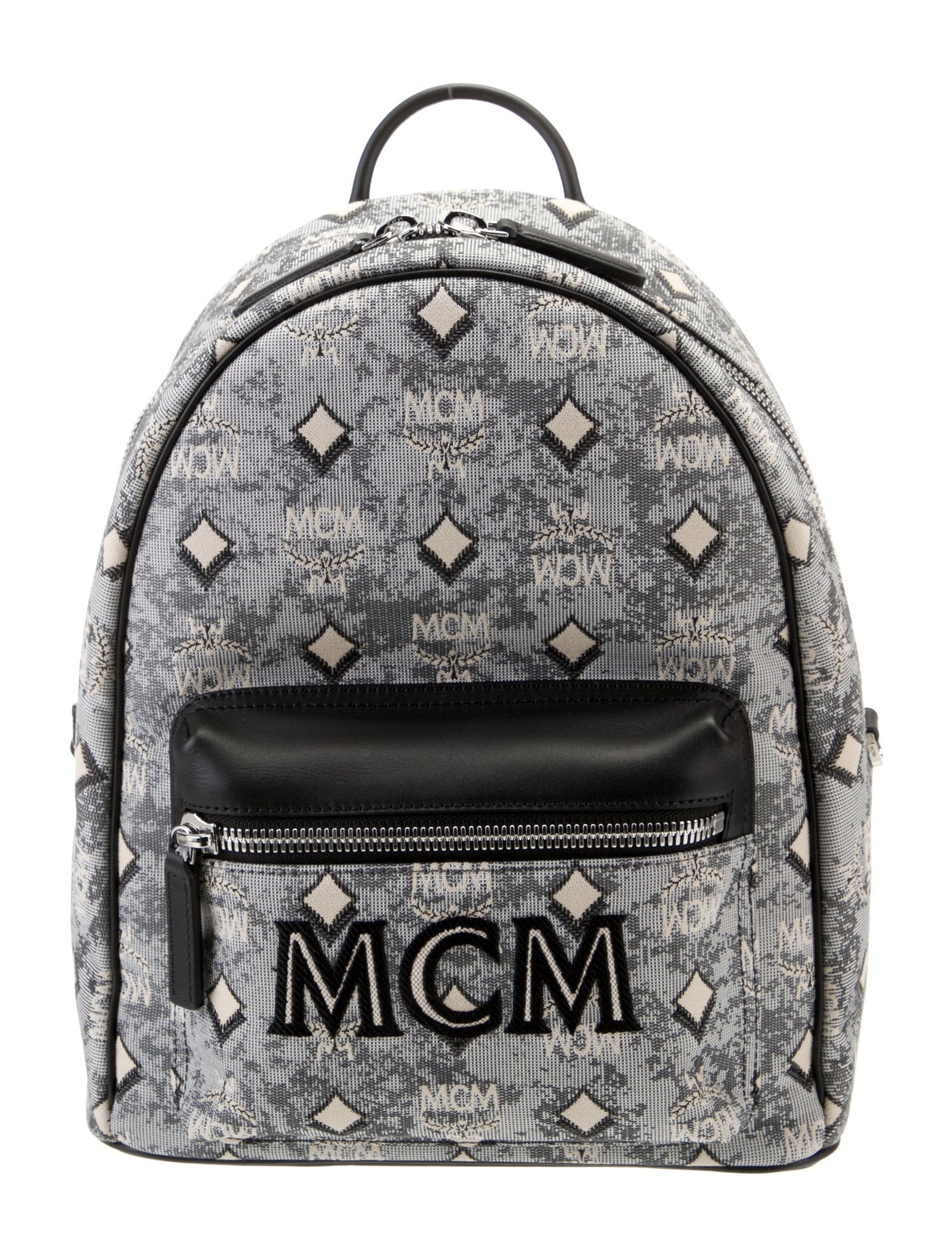 MCM Logo Printed Canvas Backpack w/Tags - Blue Backpacks, Handbags ...