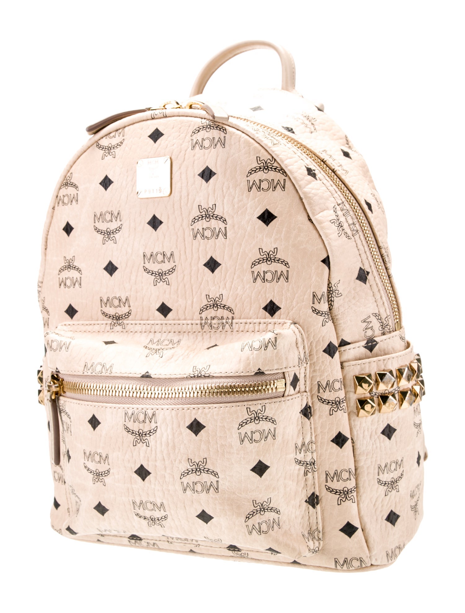 MCM Studded Visetos Backpack - Neutrals Backpacks, Handbags - W3055413 ...