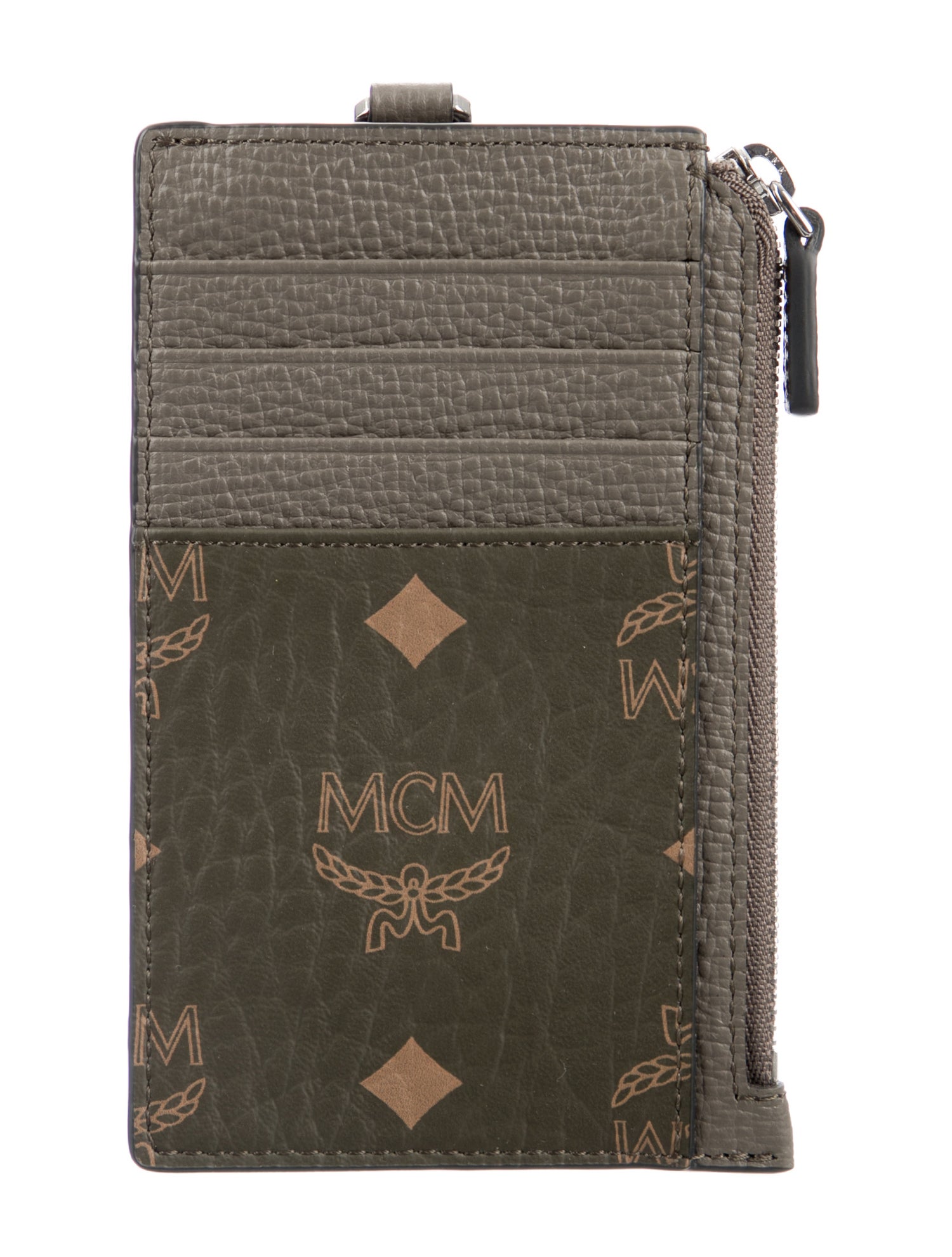 MCM Leather Printed Card Holder w/ Tags - Grey Wallets, Accessories ...