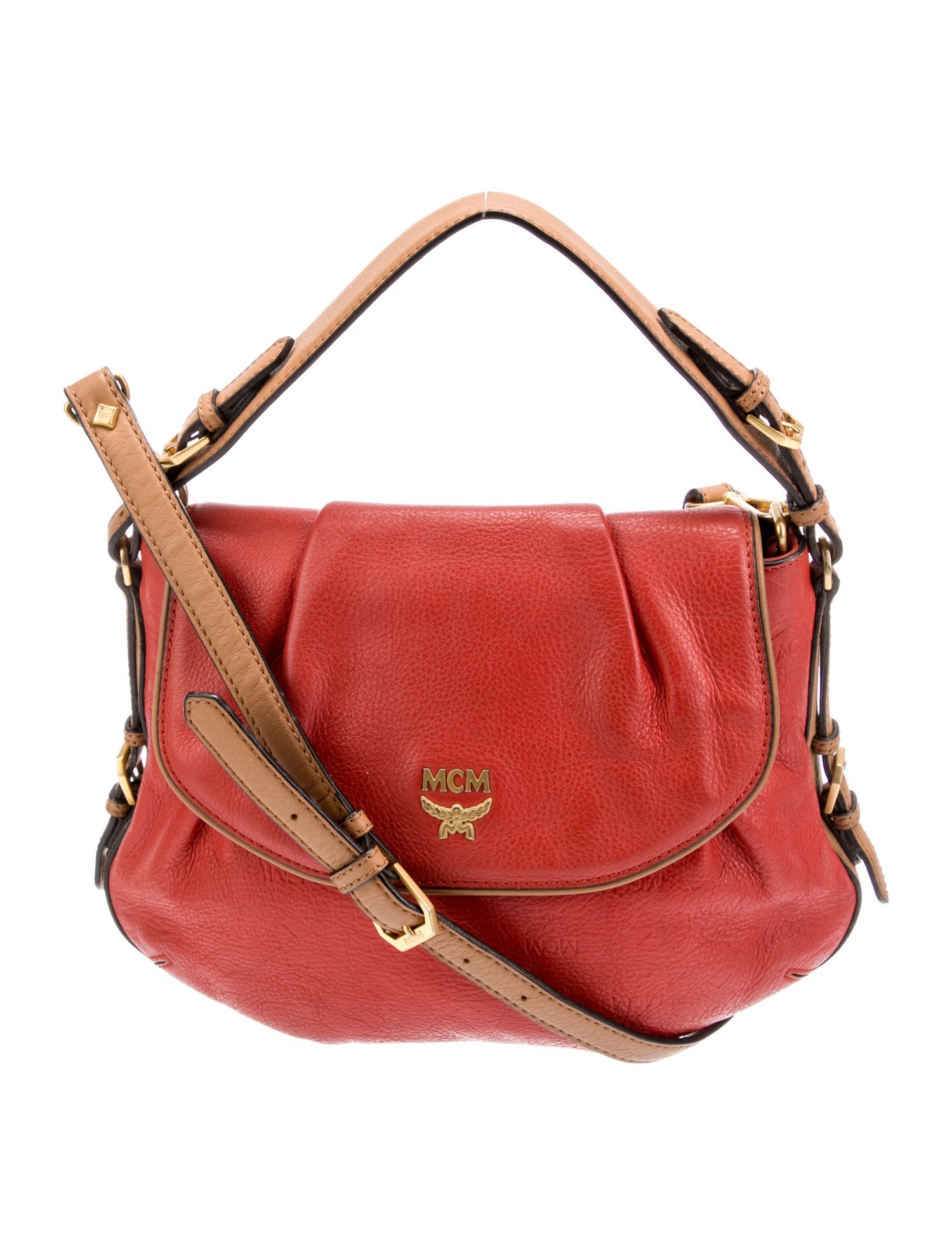 MCM Leather Top Handle Bag - Orange Handle Bags, Handbags - W3055316 ...