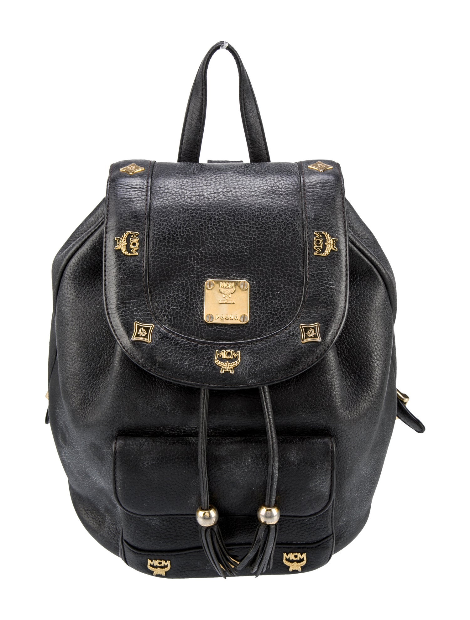 MCM Leather Backpack - Black Backpacks, Handbags - W3055538 | The RealReal
