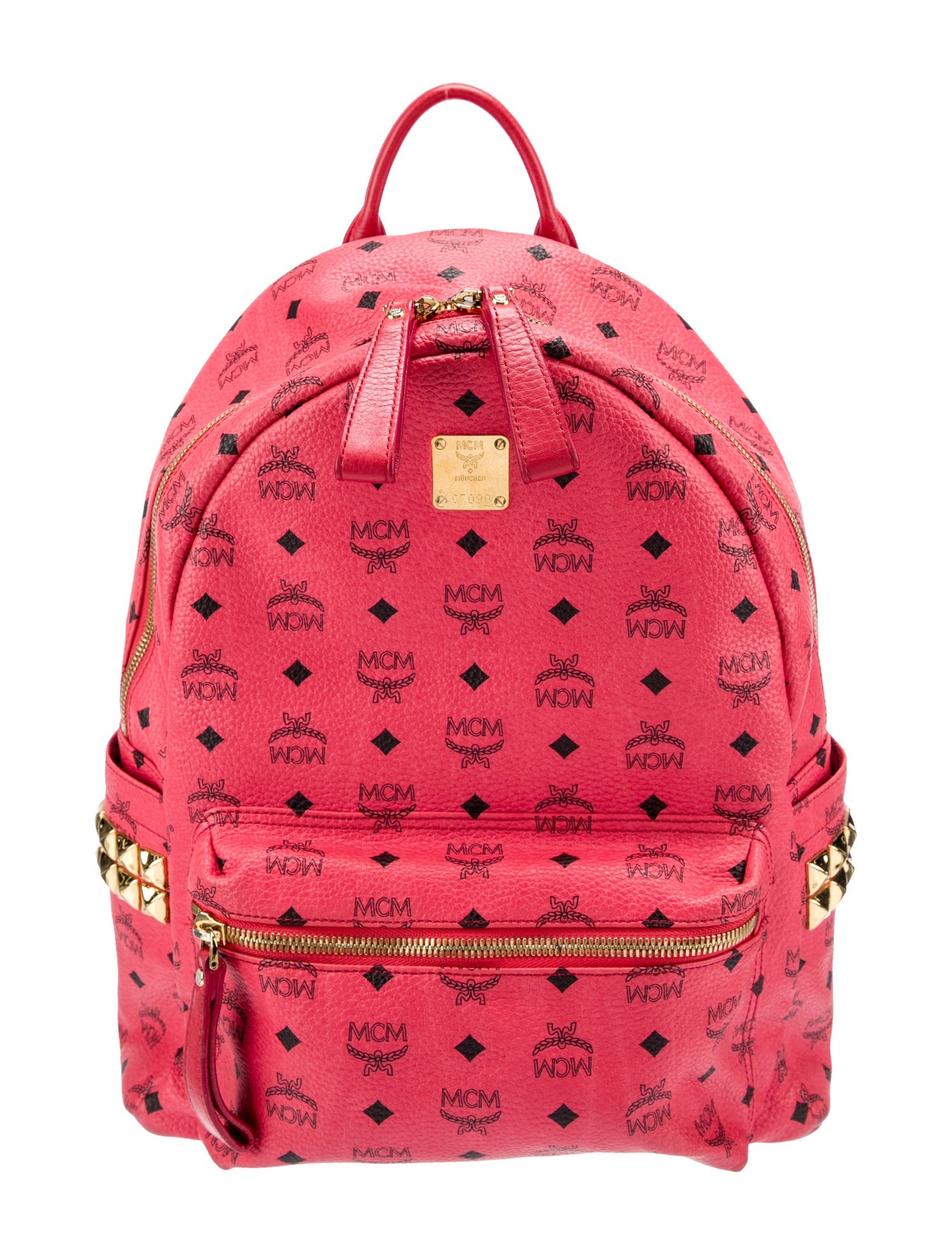 MCM Visetos Leather Backpack - Pink Backpacks, Handbags - W3055907 ...