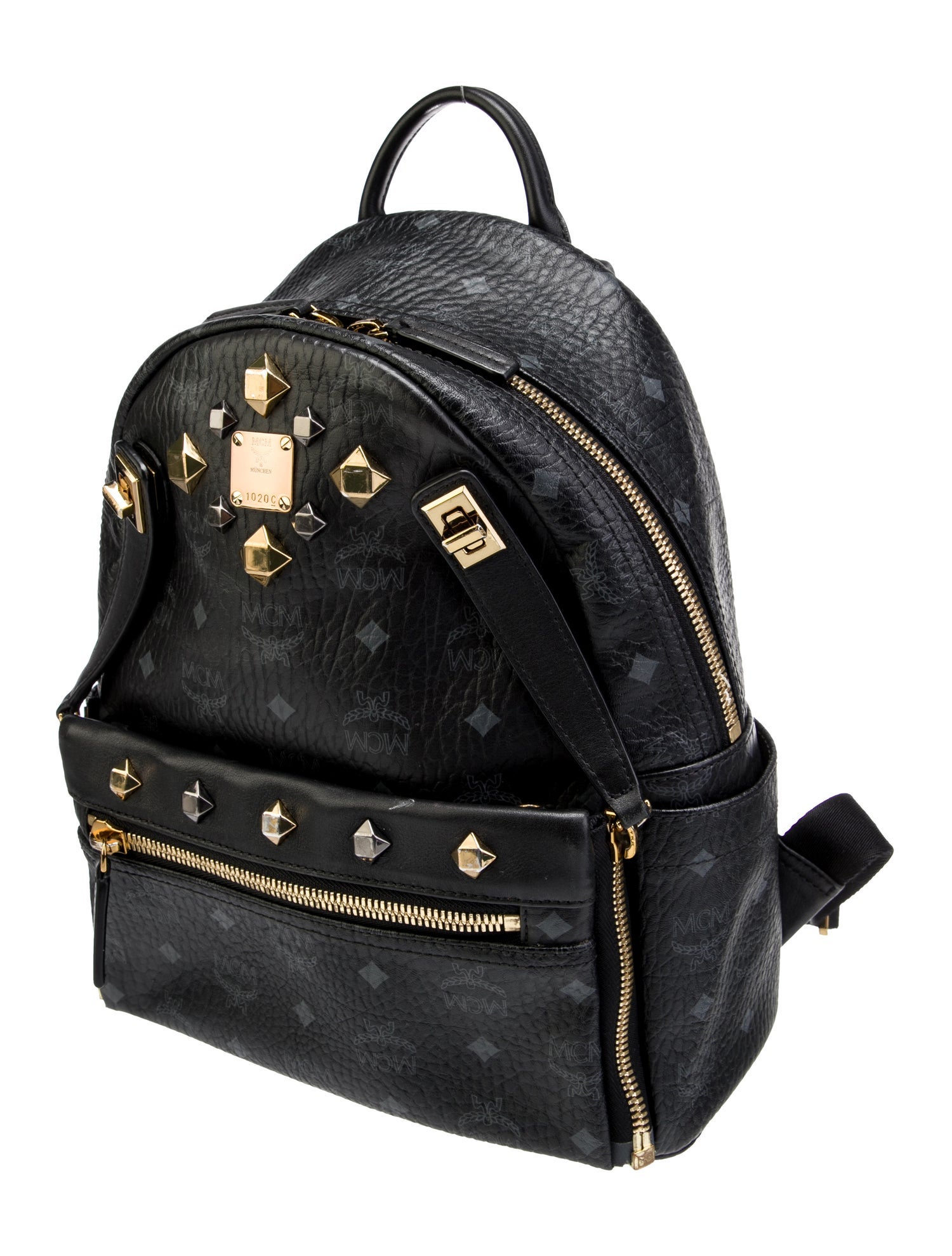 MCM Visetos Studded Backpack - Black Backpacks, Handbags - W3055238 ...