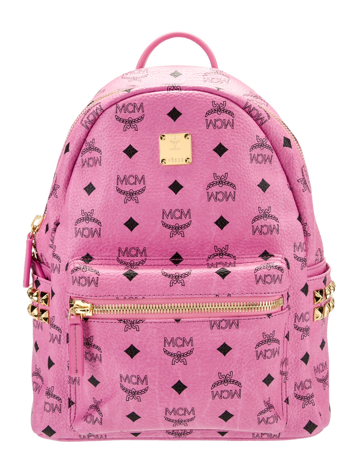 MCM Visetos Small Side Stud Stark Backpack - Pink Backpacks, Handbags ...