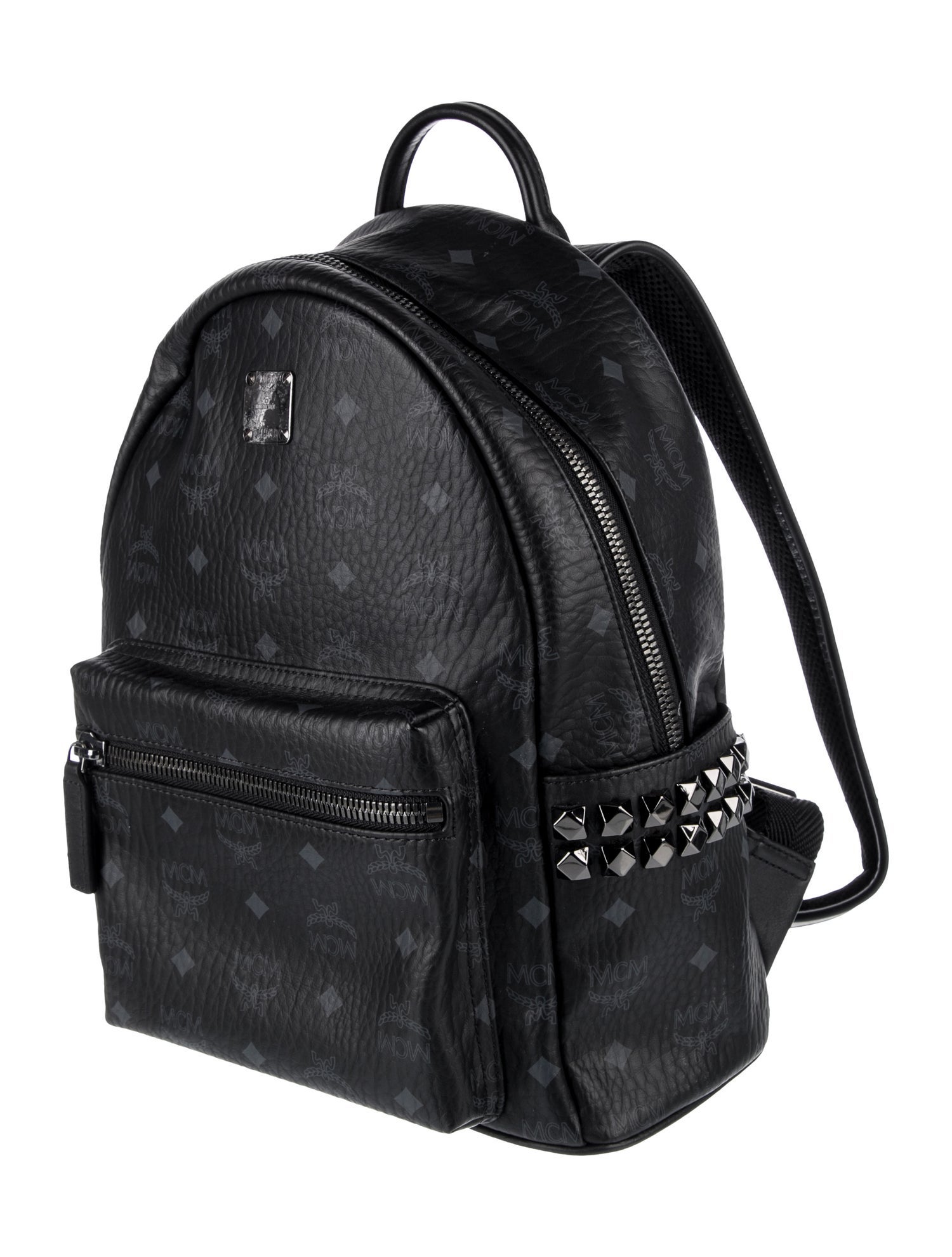 MCM Visetos Studded Backpack - Black Backpacks, Handbags - W3055238 | The RealReal