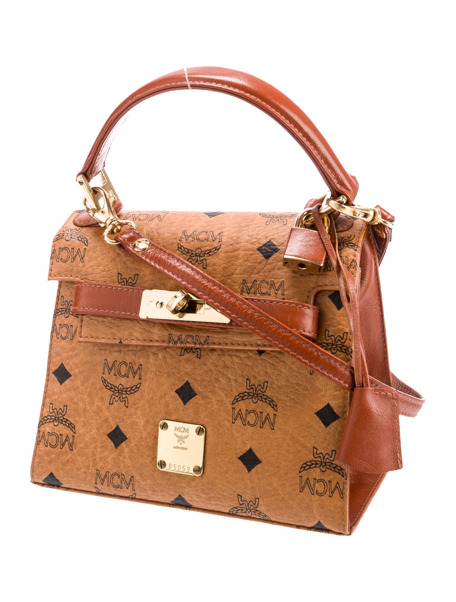 MCM Visetos Handle Bag - Brown Handle Bags, Handbags - W3056003 | The ...