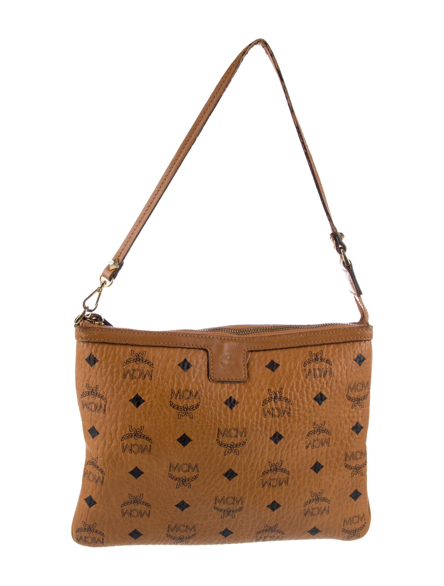 MCM Logo Print Leather Clutch - Brown Clutches, Handbags - W3056036 ...