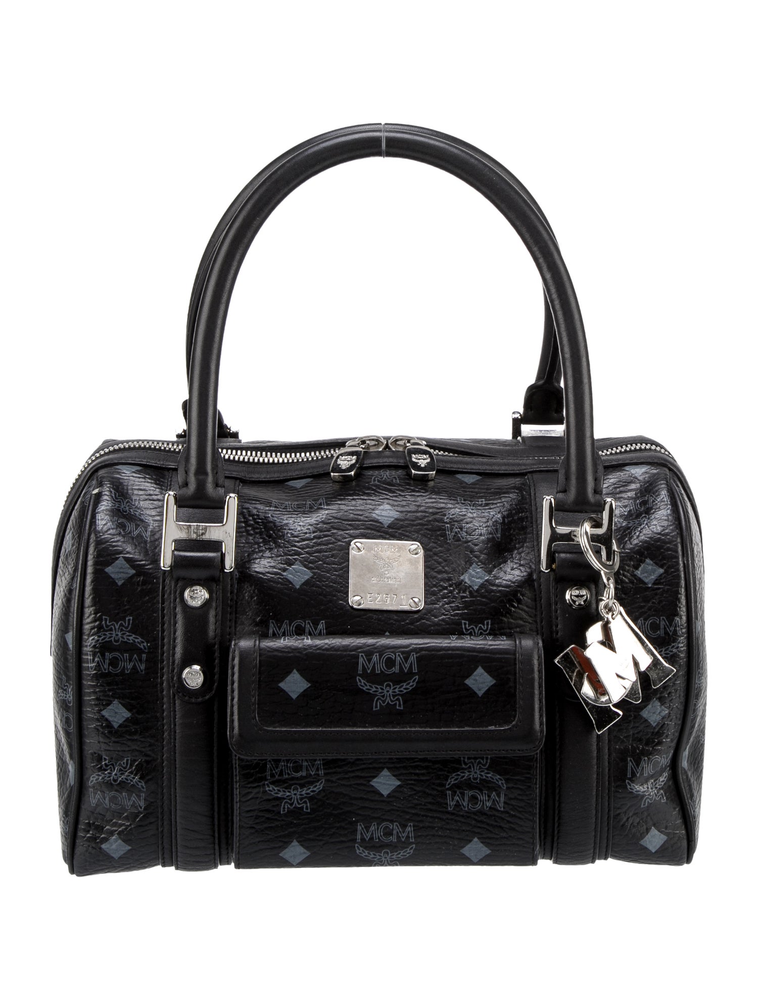 MCM Studded Leather Handle Bag - Black Handle Bags, Handbags - W3055835 ...