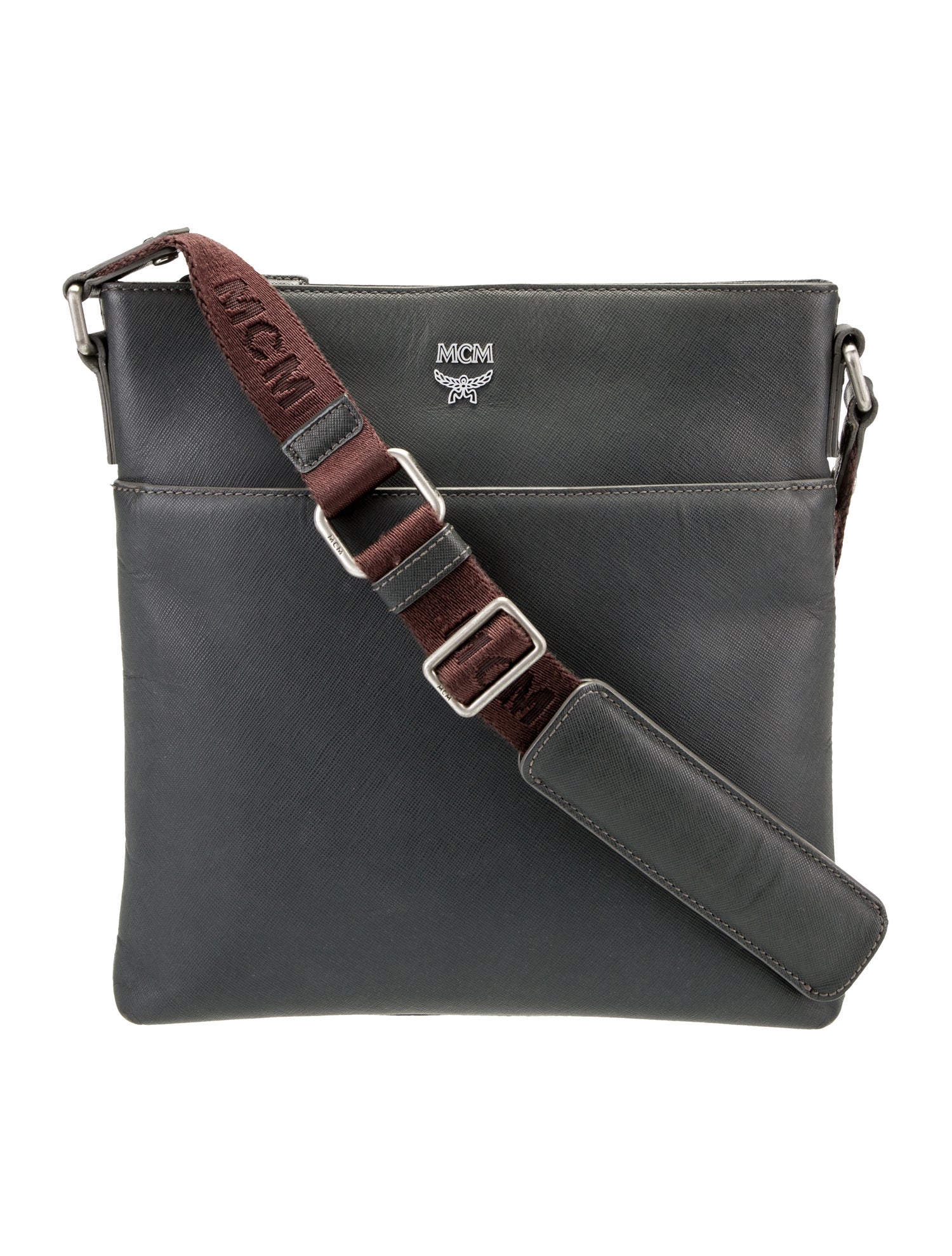 MCM Visetos Leather Crossbody Bag - Grey Crossbody Bags, Handbags ...