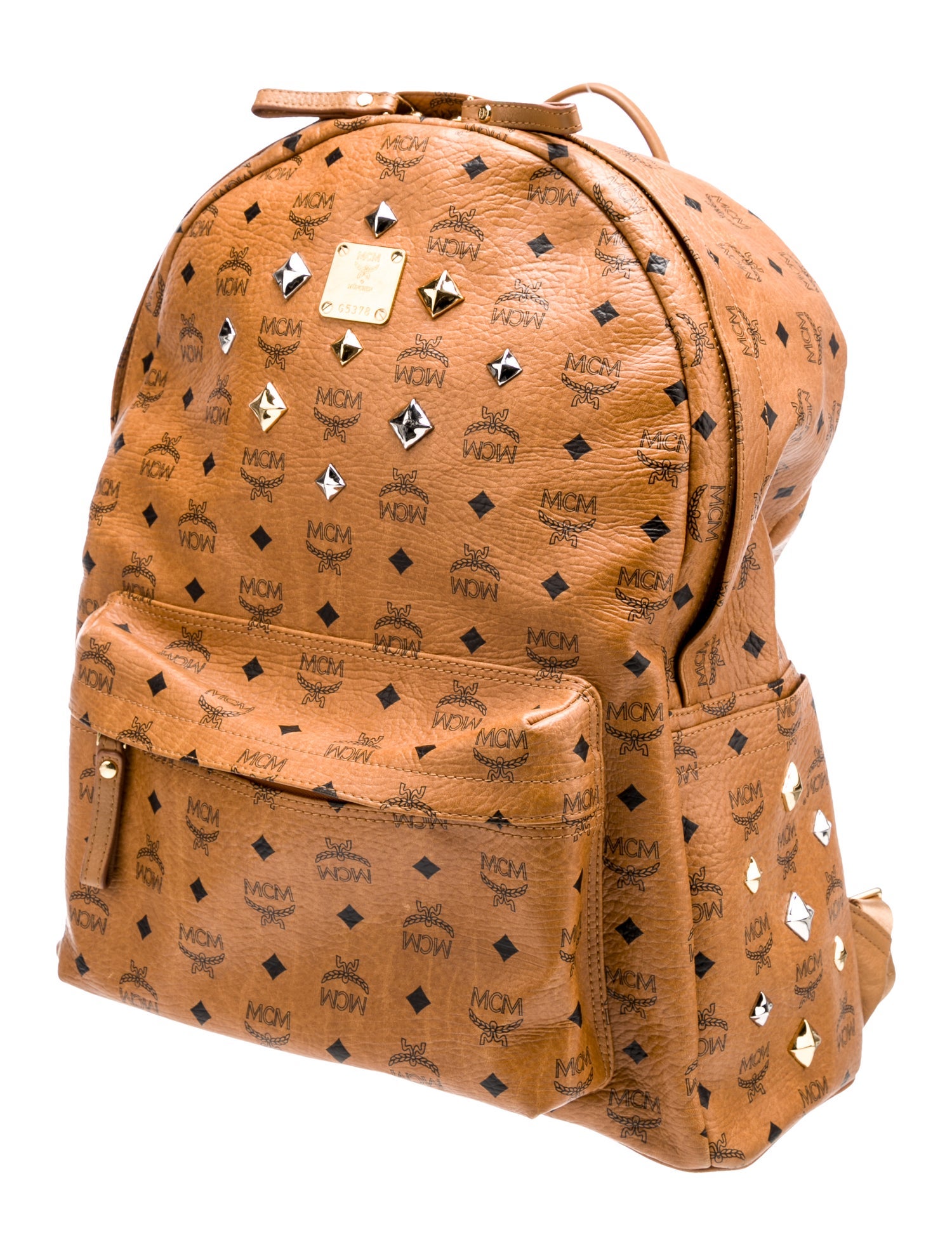 MCM Visetos Leather-Trimmed Backpack - Brown Backpacks, Handbags ...