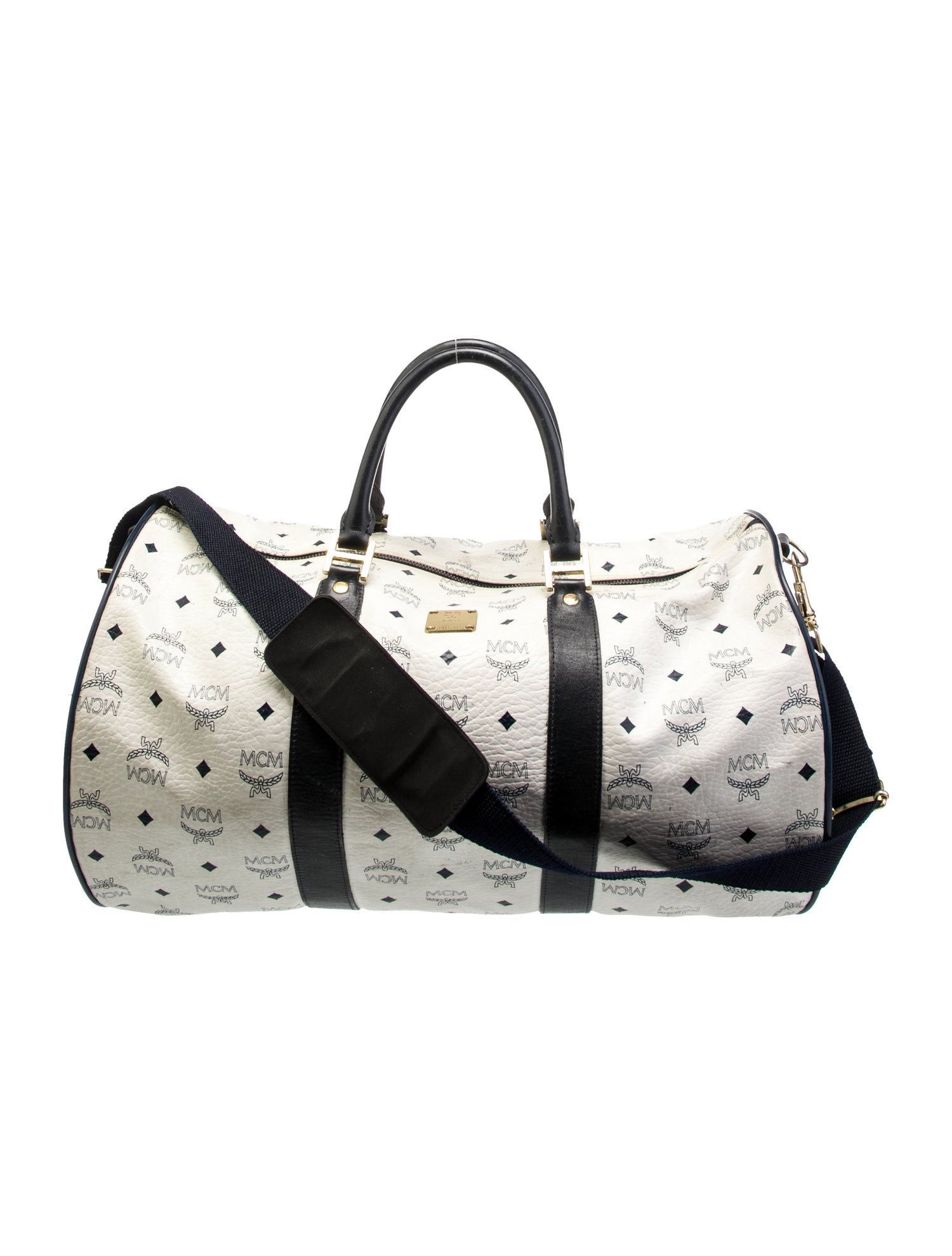 MCM Leather Weekender Bag - White Luggage and Travel, Handbags ...