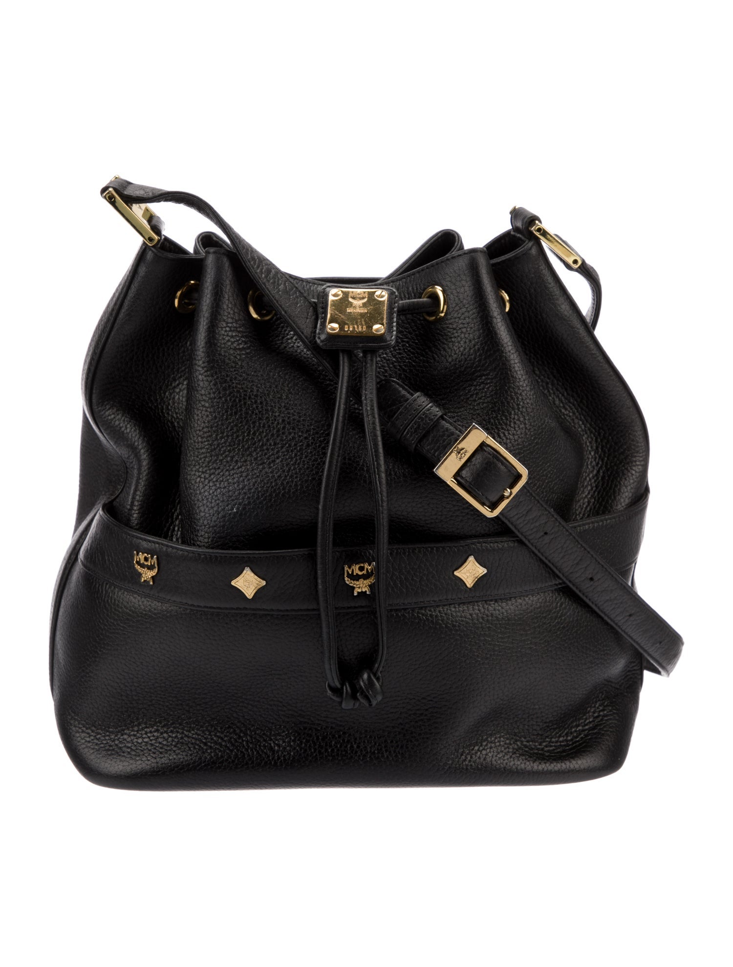 MCM Leather Bucket Bag - Black Bucket Bags, Handbags - W3059615 | The ...