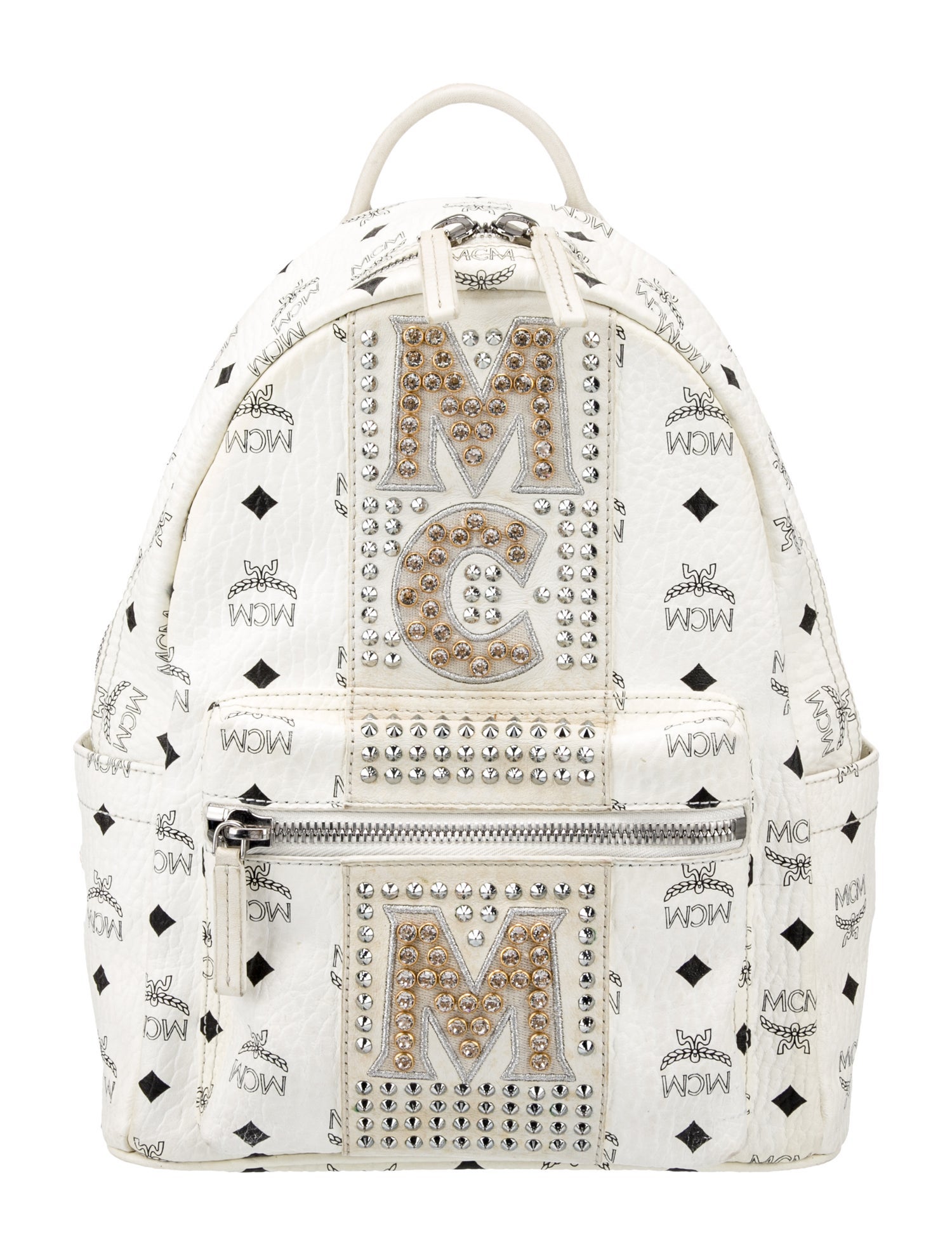 MCM Leather Backpack - White Backpacks, Handbags - W3059693 | The RealReal