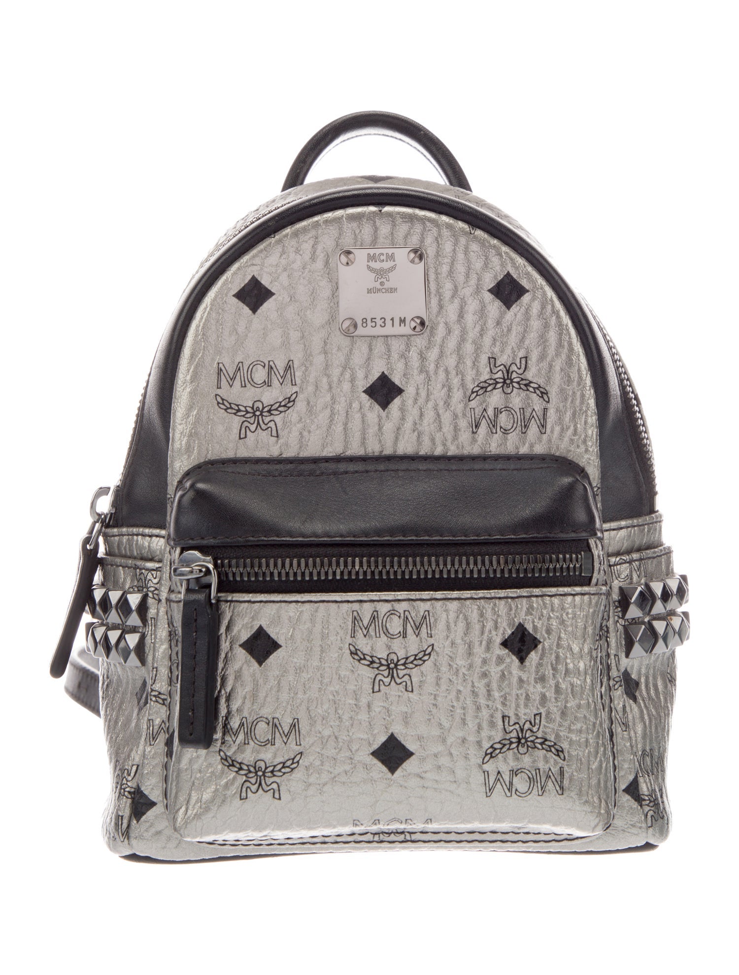 MCM Leather Backpack - Silver Backpacks, Handbags - W3059908 | The RealReal