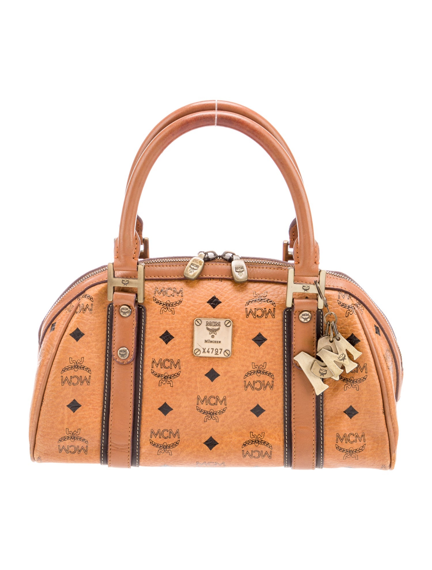 MCM Top Handle Bag - Brown Handle Bags, Handbags - W3060044 | The RealReal