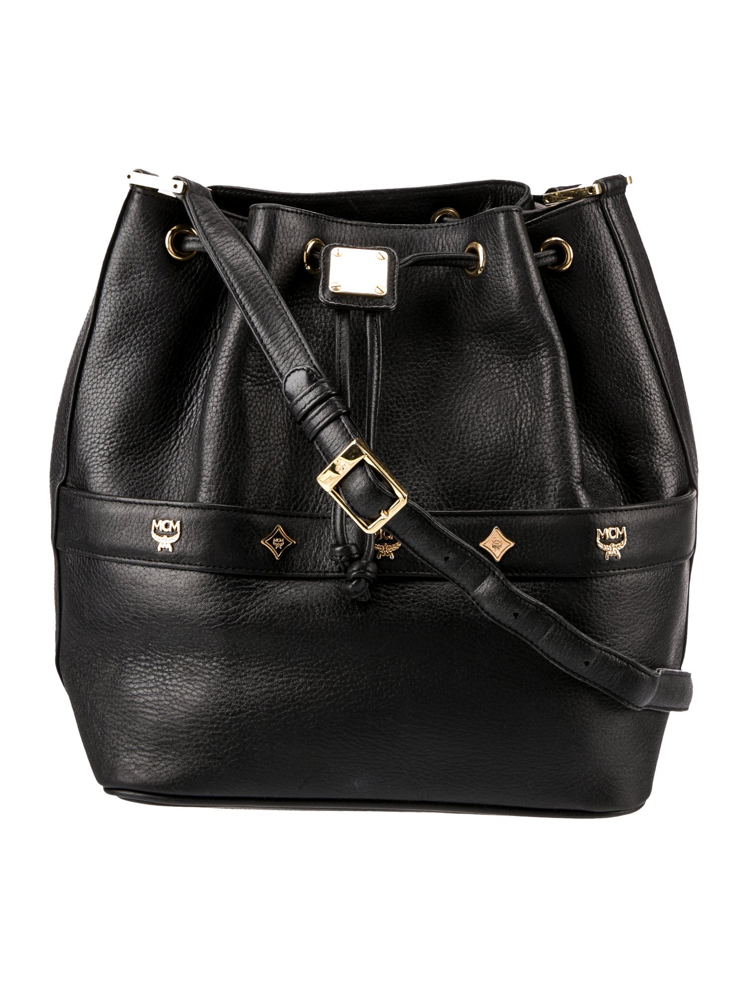 MCM Leather Bucket Bag - Black Bucket Bags, Handbags - W3060819 | The ...