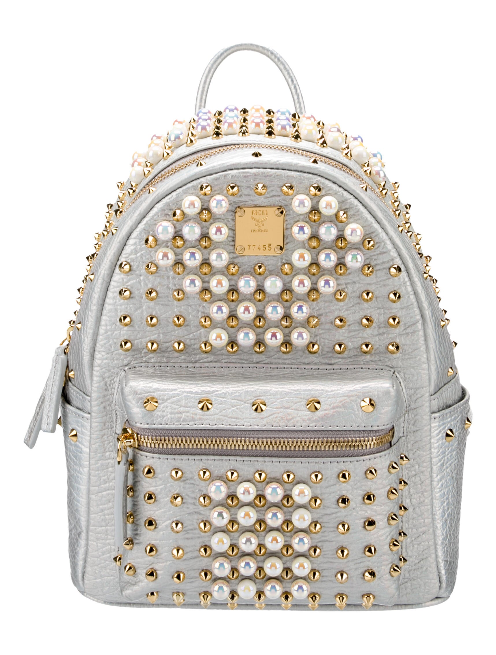 MCM Leather Backpack - Silver Backpacks, Handbags - W3061916 | The RealReal