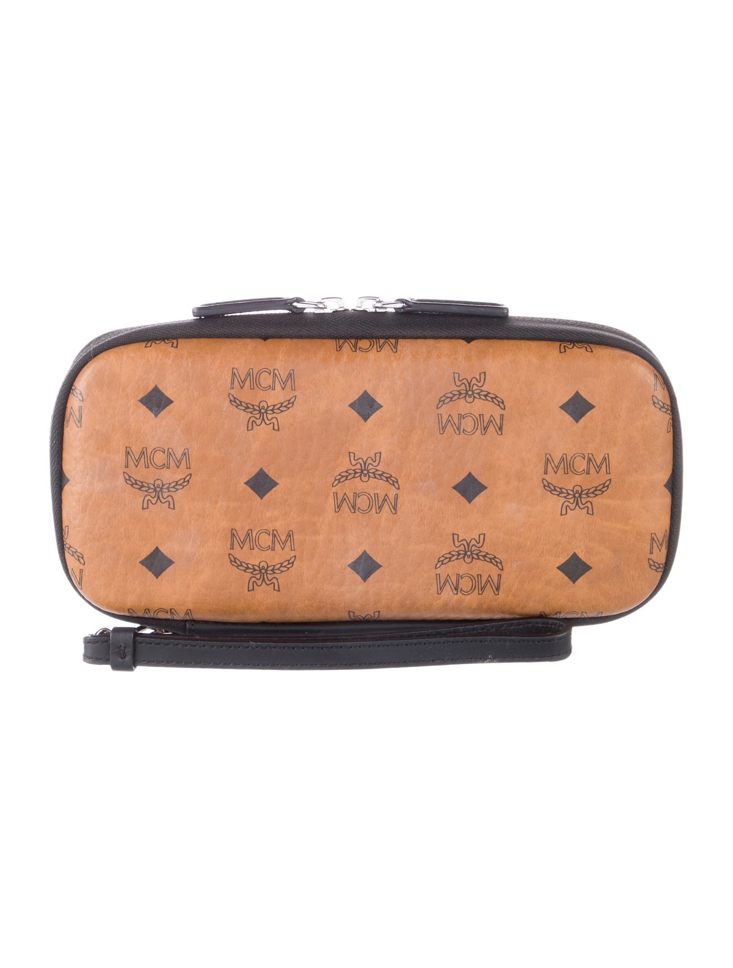 MCM Leather Clutch - Brown Toiletry Bags, Bags - W3063611 | The RealReal