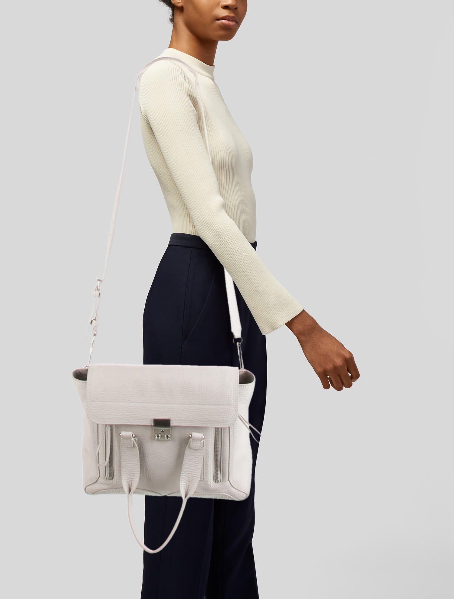 3.1 Phillip Lim Leather Shoulder Bag - Grey Shoulder Bags, Handbags ...