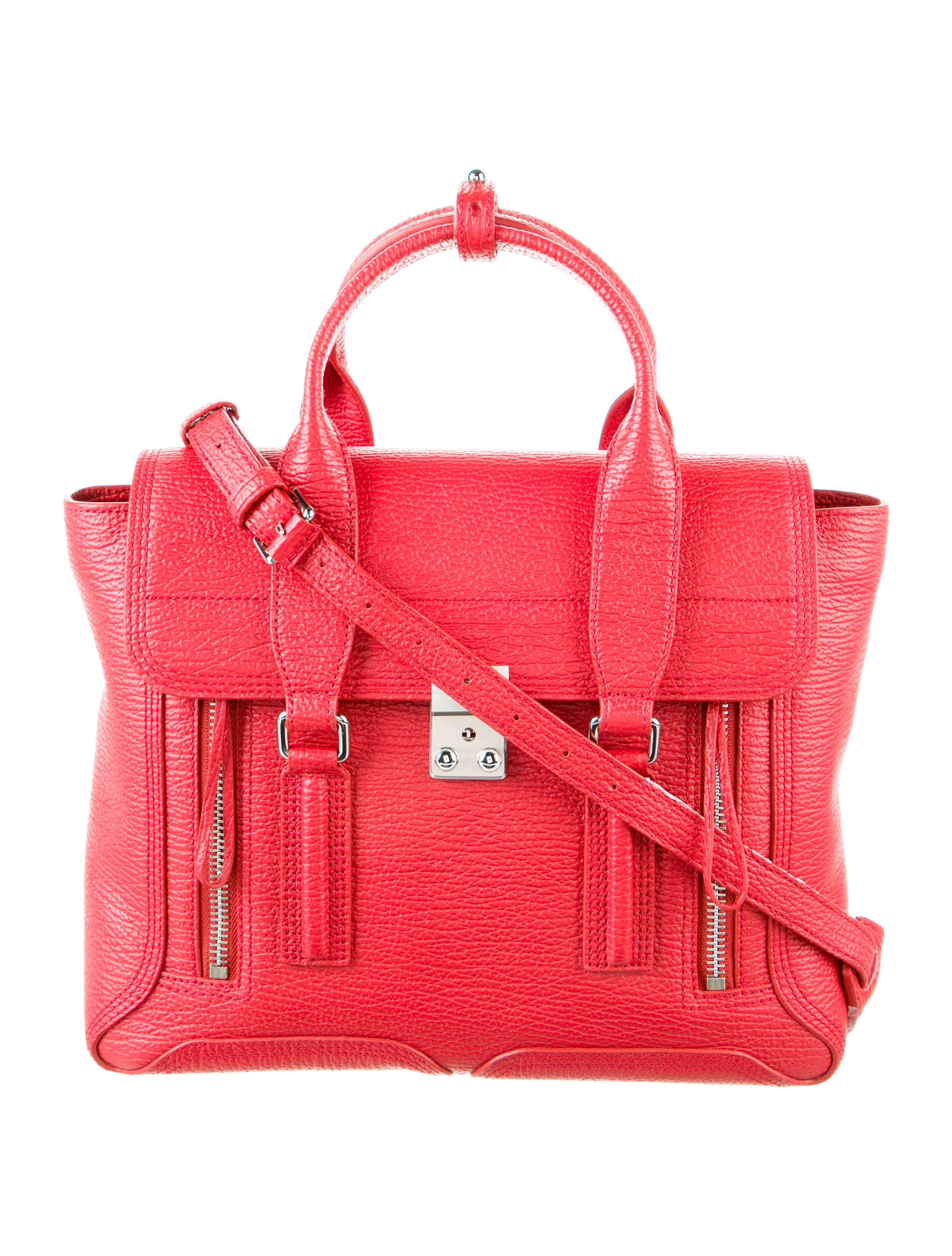 3.1 Phillip Lim Textured Leather Crossbody Bag - Red Handle Bags ...