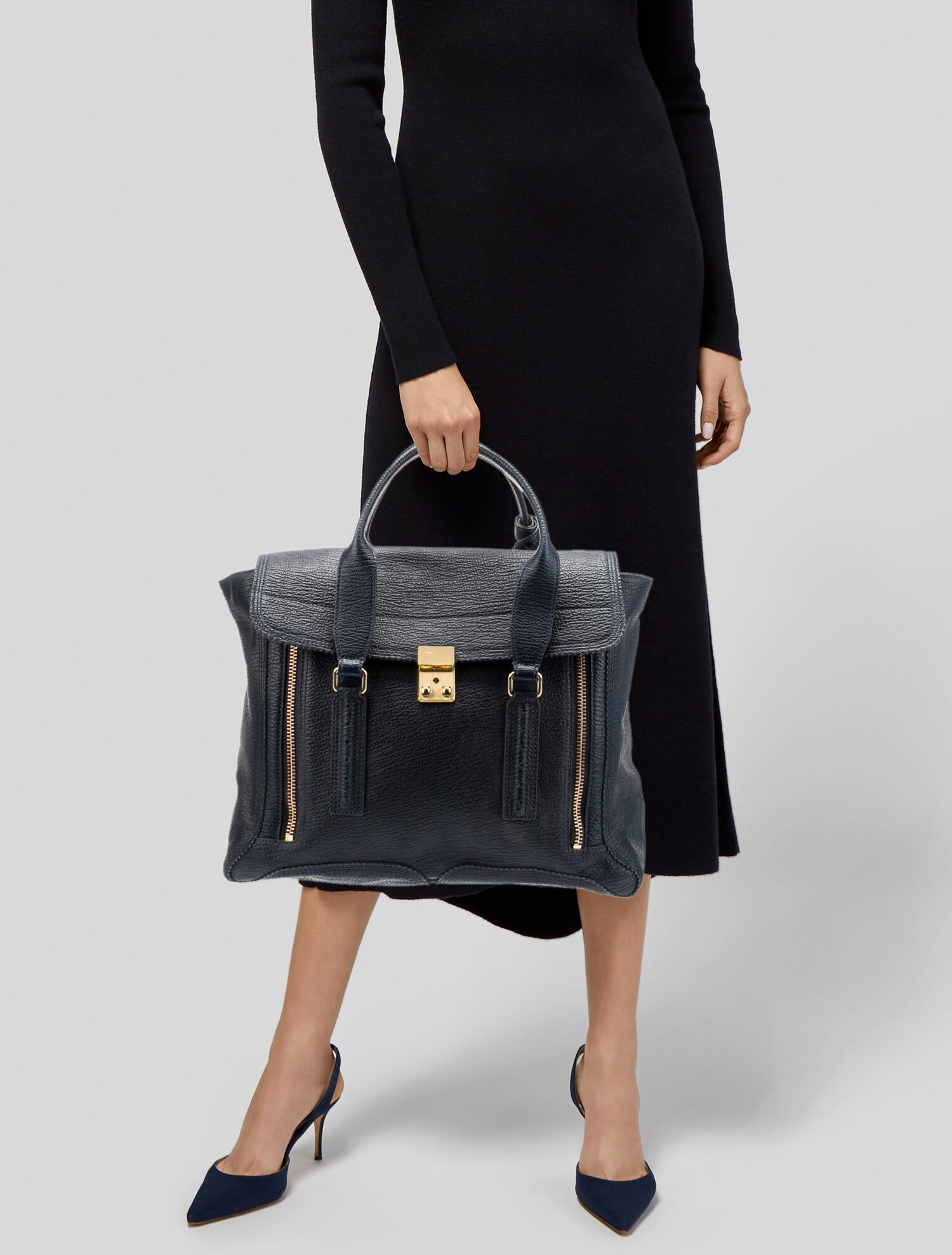 3.1 Phillip Lim Leather Shoulder Bag - Blue Shoulder Bags, Handbags ...