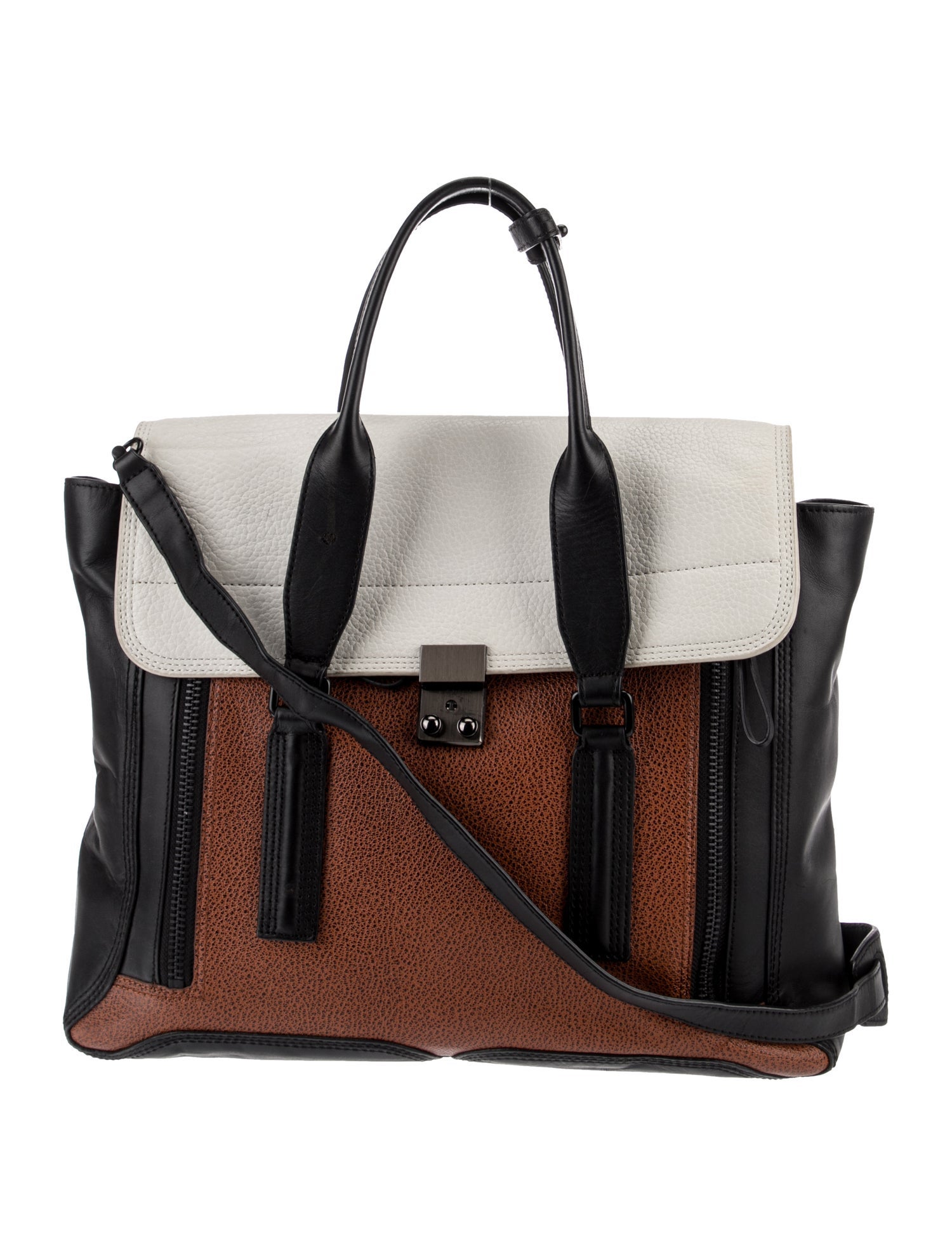 3.1 Phillip Lim Leather Top Handle Bag - Black Handle Bags, Handbags ...