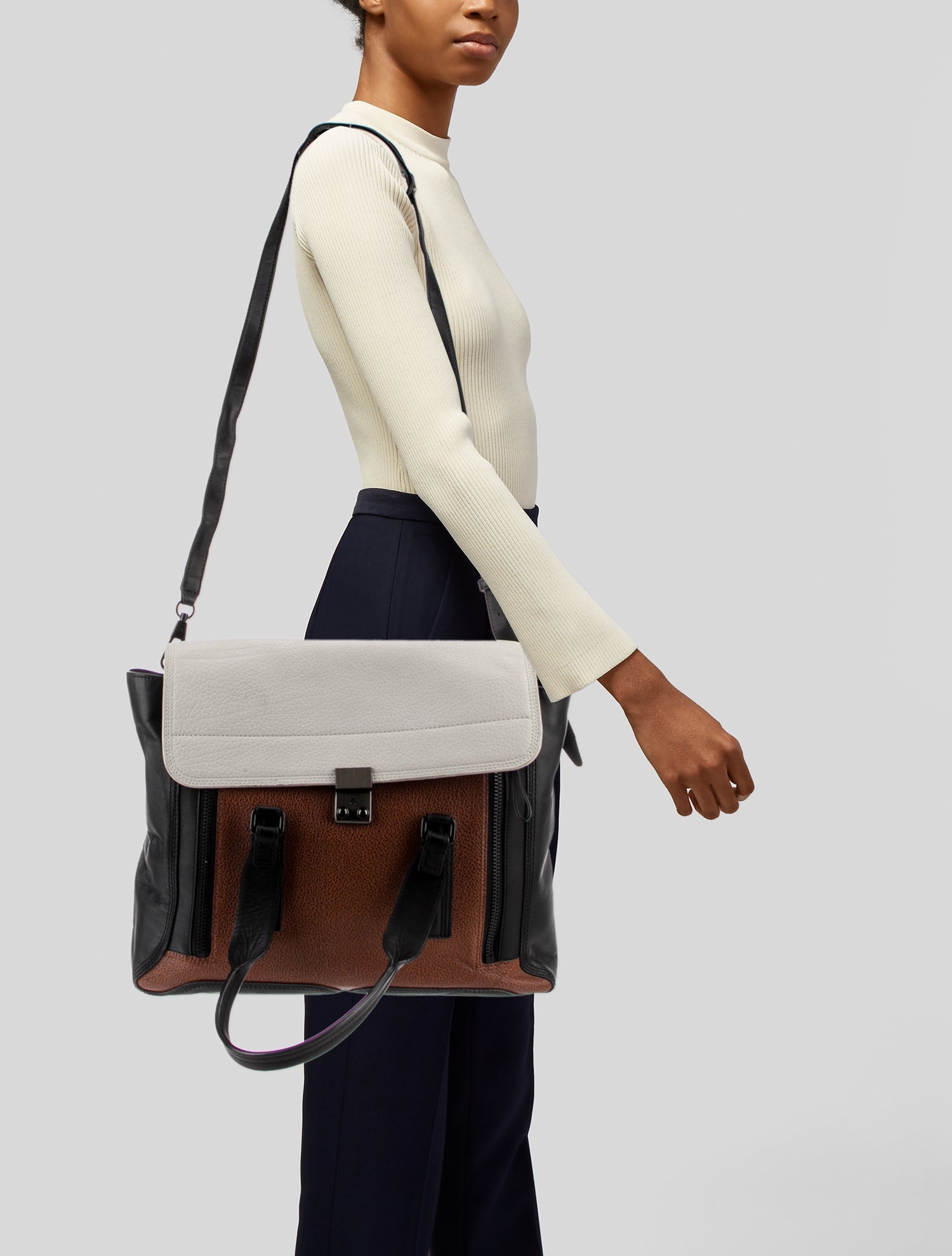 3.1 Phillip Lim Leather Top Handle Bag - Black Handle Bags, Handbags ...