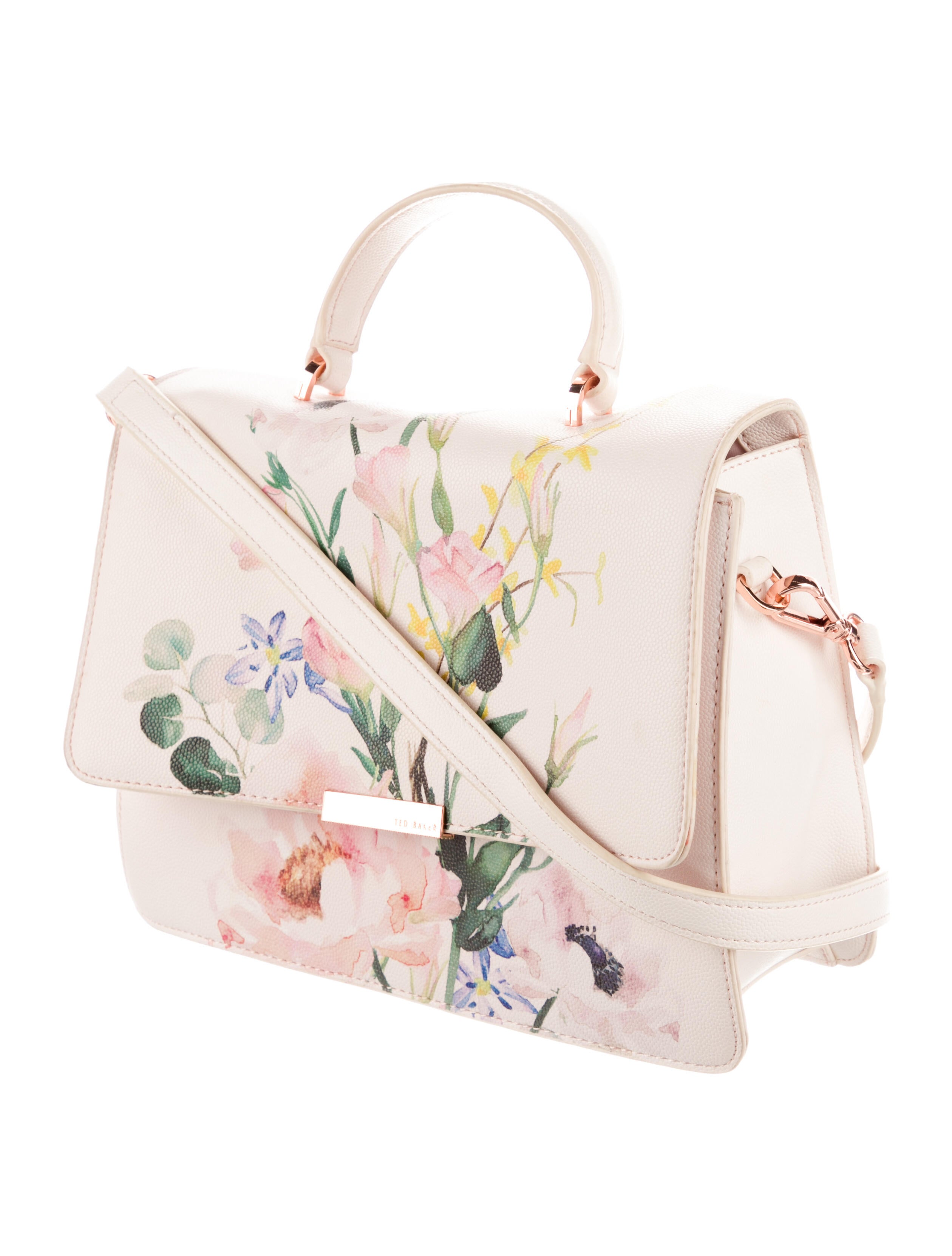 Ted Baker Floral Print Leather Crossbody Bag - Pink Crossbody Bags ...
