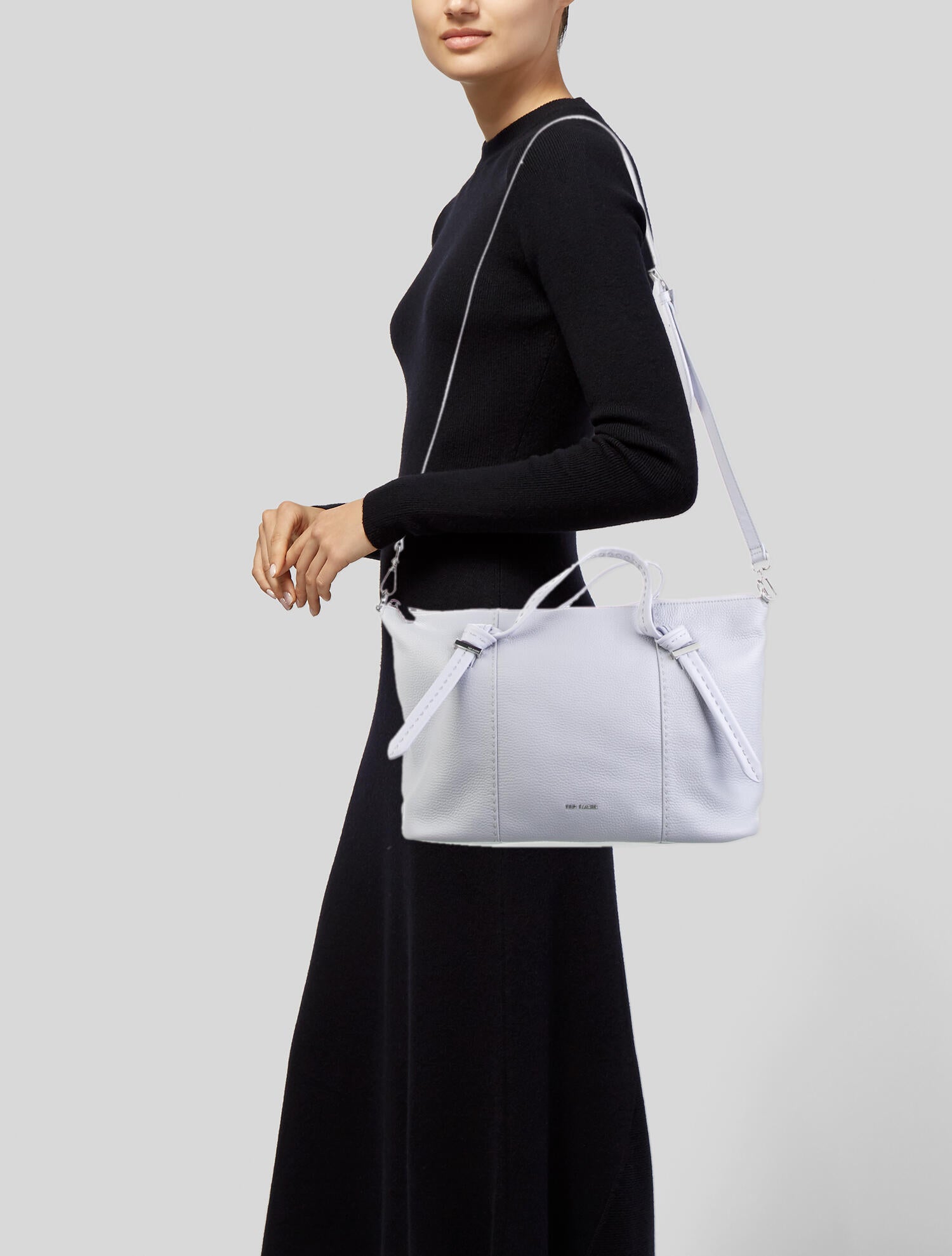 Ted Baker Medium Pebbled Leather Handle Bag w/ Tags - Blue Handle Bags ...