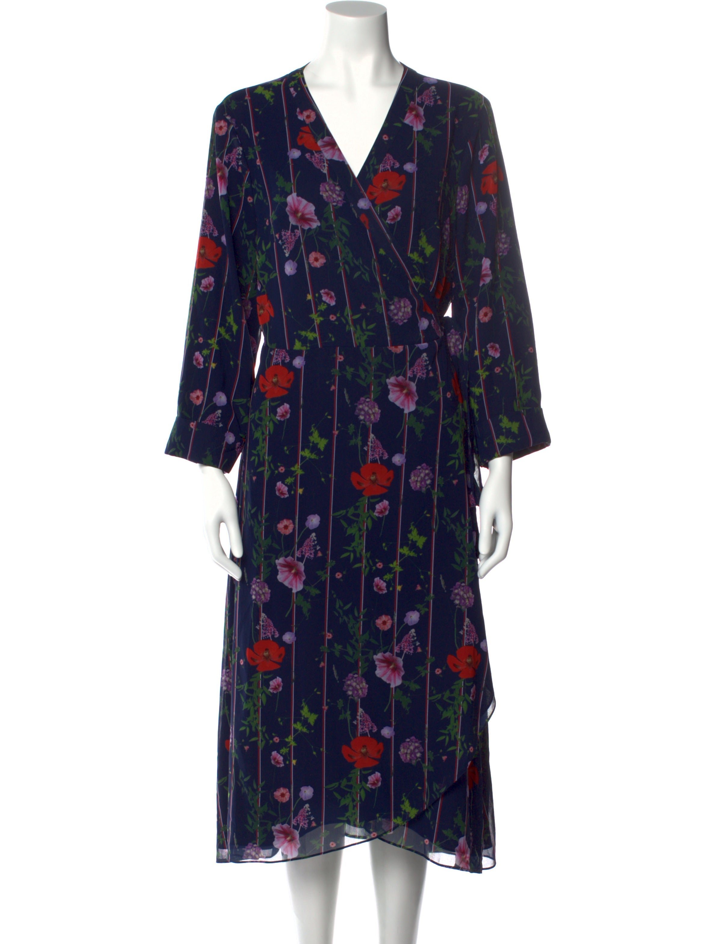 Ted Baker Floral Print Midi Length Dress - Blue Dresses, Clothing ...