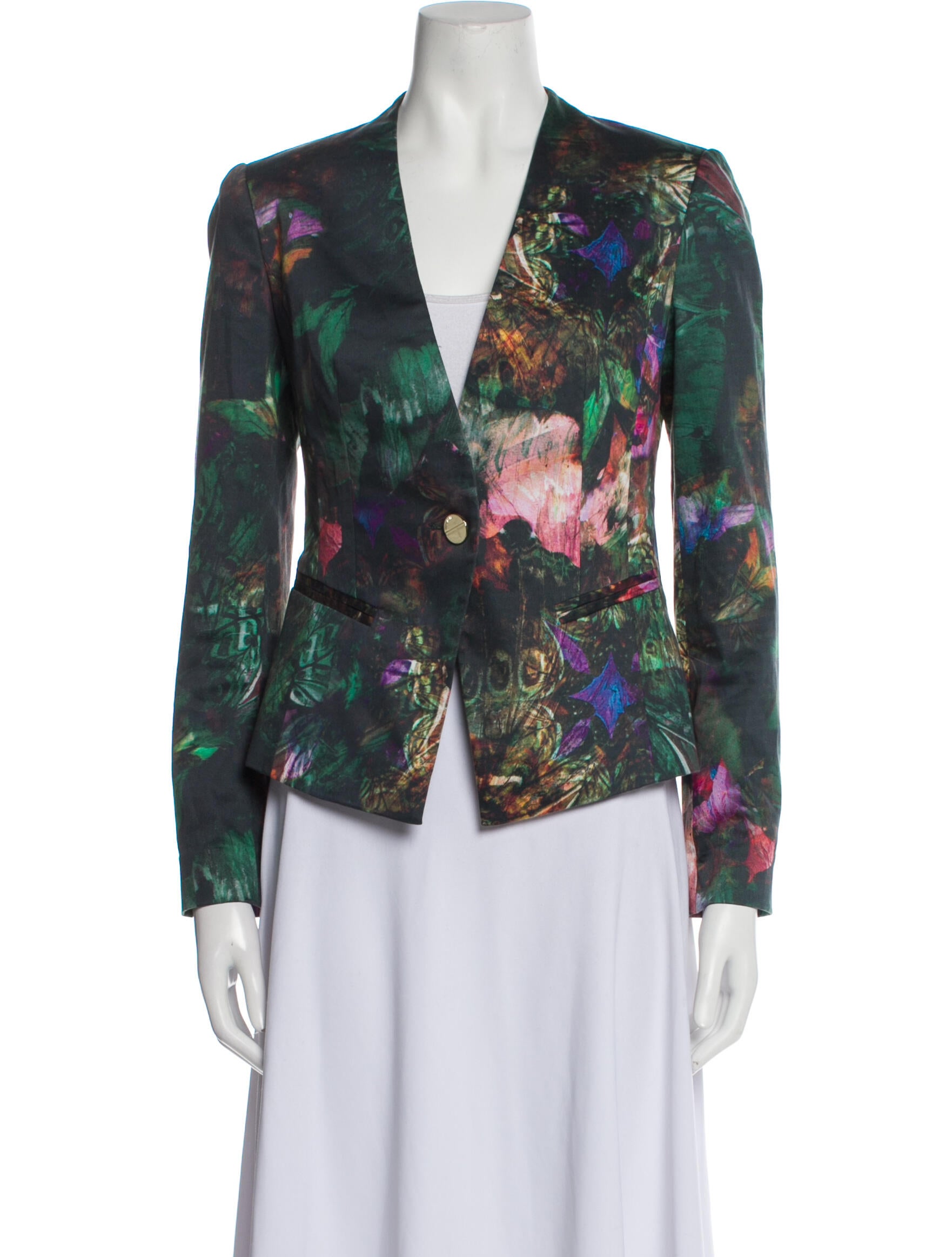 Ted Baker Floral Print Blazer - Green Jackets, Clothing - W3B67538 ...