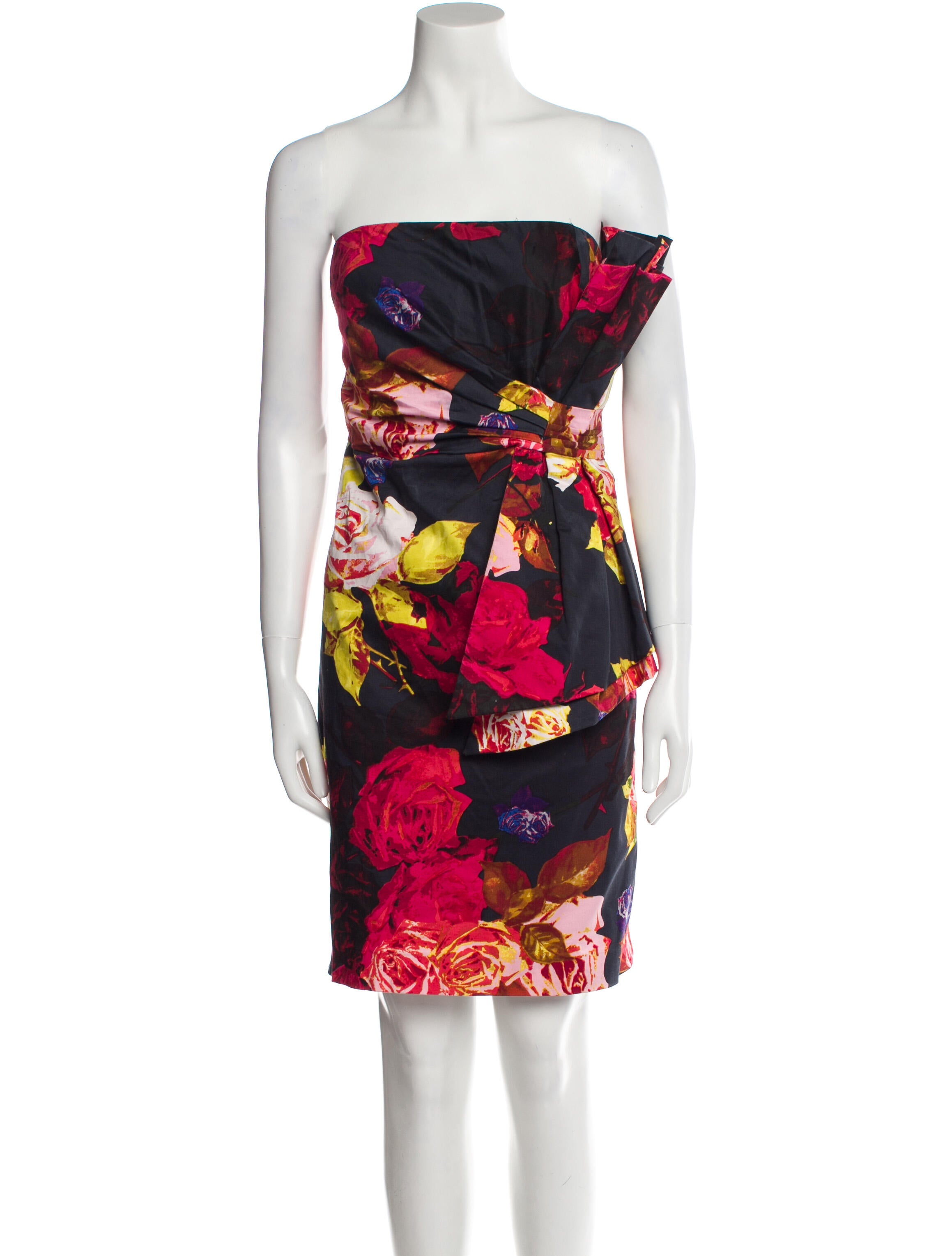 Ted Baker Floral Print Knee-Length Dress - Black Dresses, Clothing ...