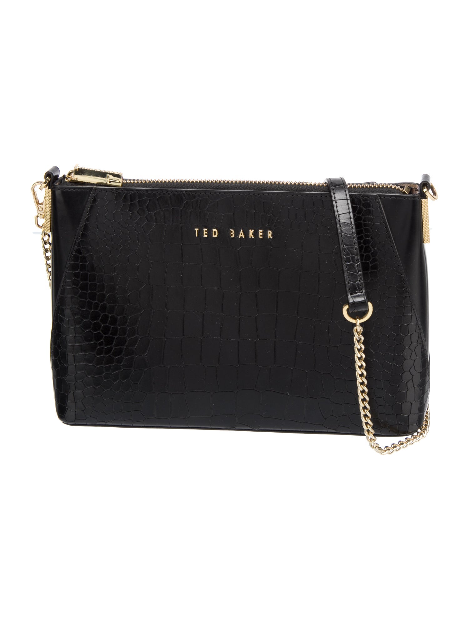 Ted Baker Embossed Leather Crossbody Bag - Black Crossbody Bags ...