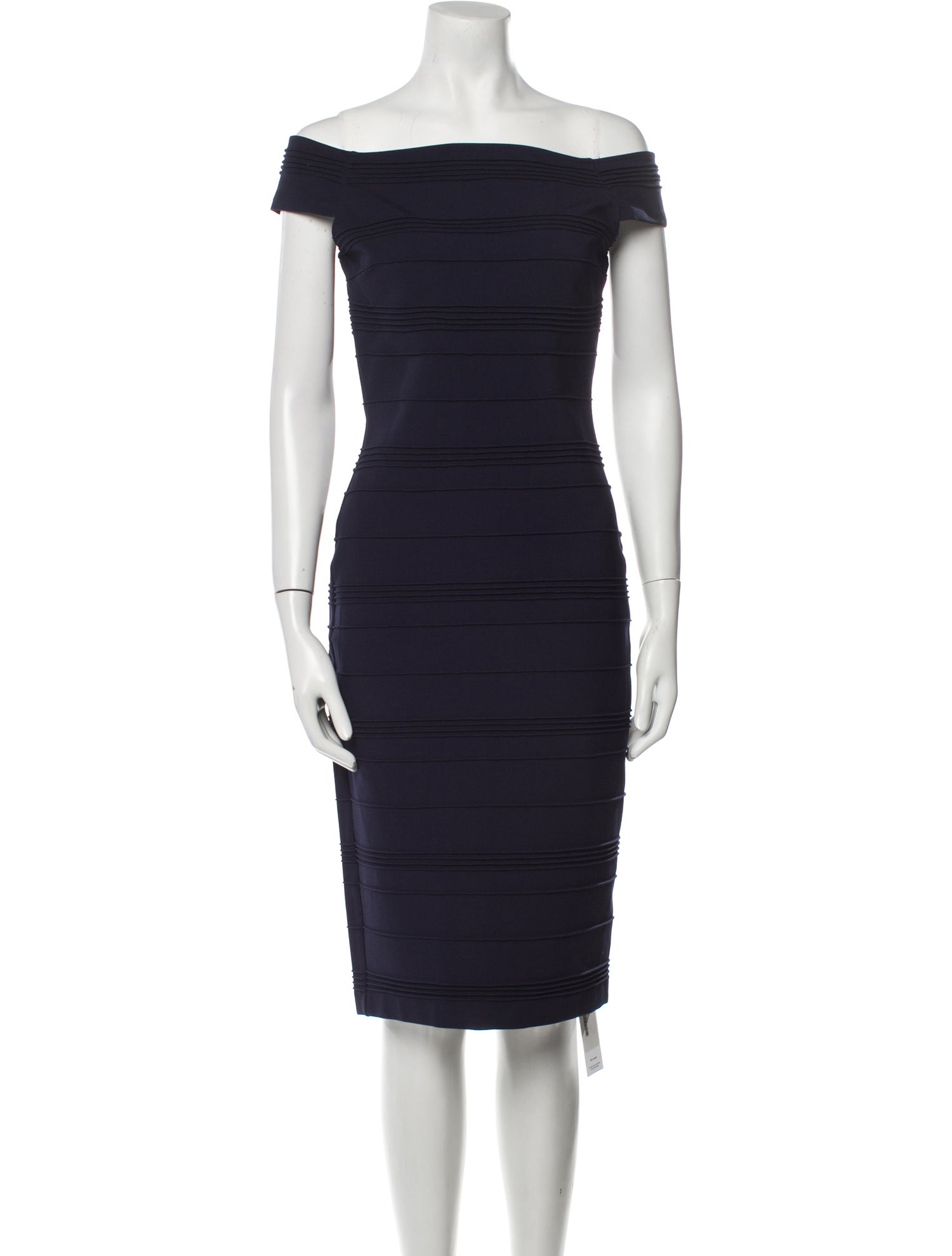 Ted Baker Off-The-Shoulder Knee-Length Dress w/ Tags - Blue Dresses ...