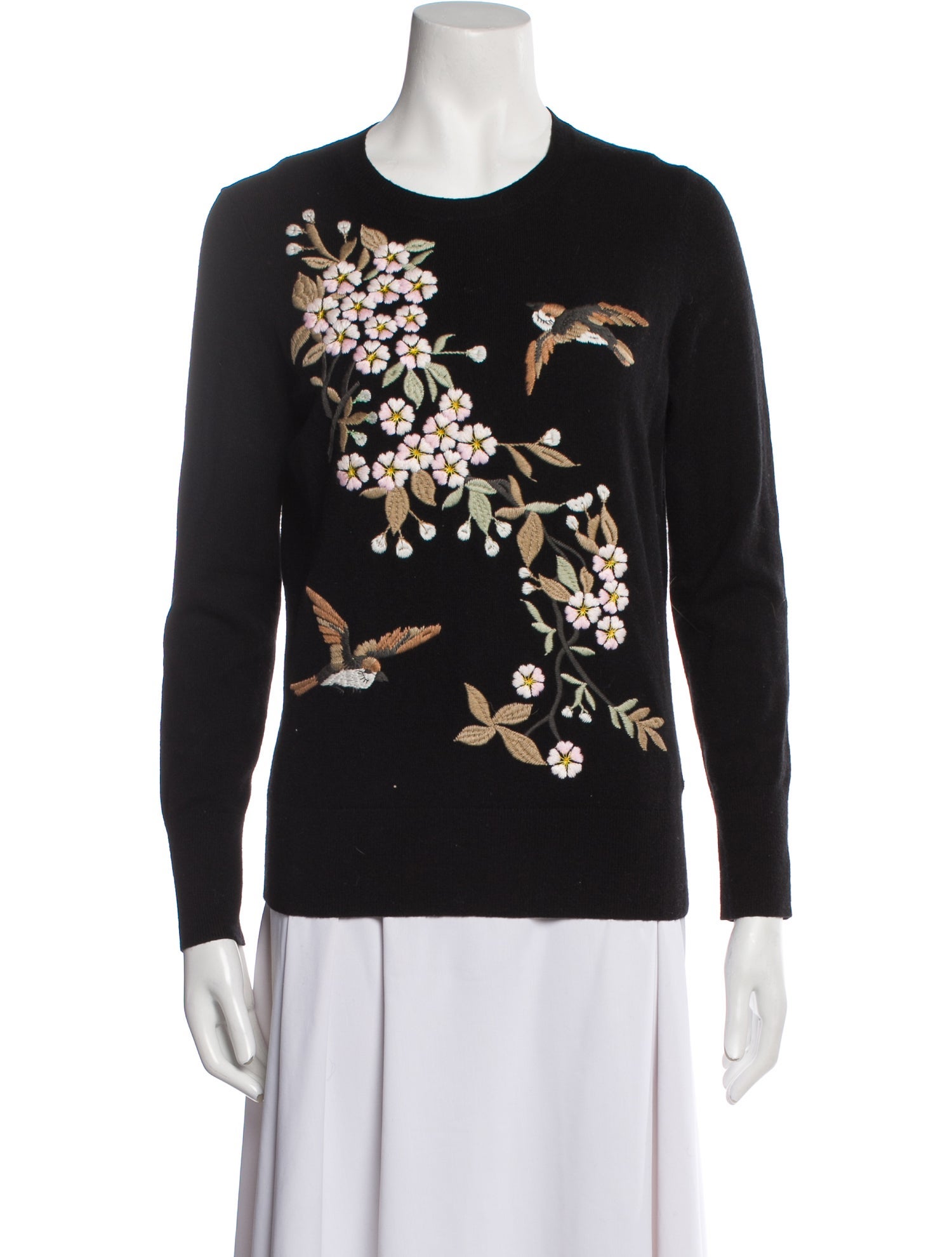 Ted Baker Floral Print Crew Neck Sweater - Black Knitwear, Clothing ...