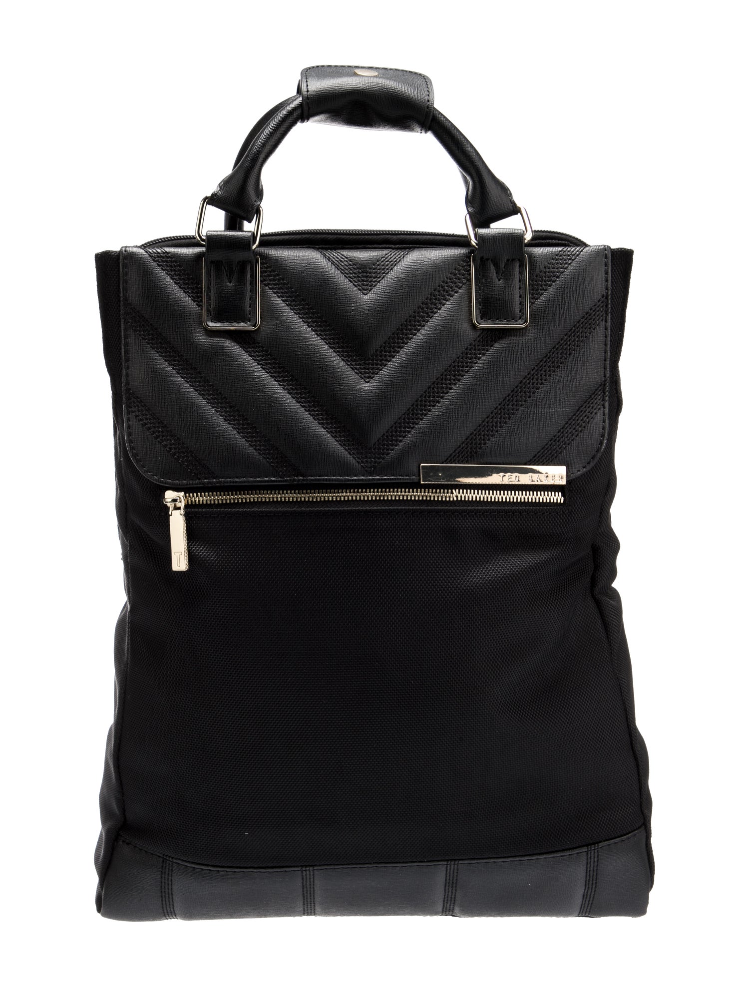 Ted Baker Casual Canvas Leather Trimmed Backpack - Black Backpacks ...
