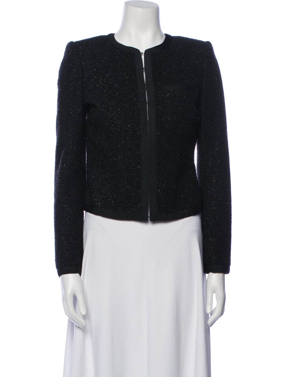 Ted Baker Wool Jacket Blue Tweed Pattern Glitter Acce… - Gem