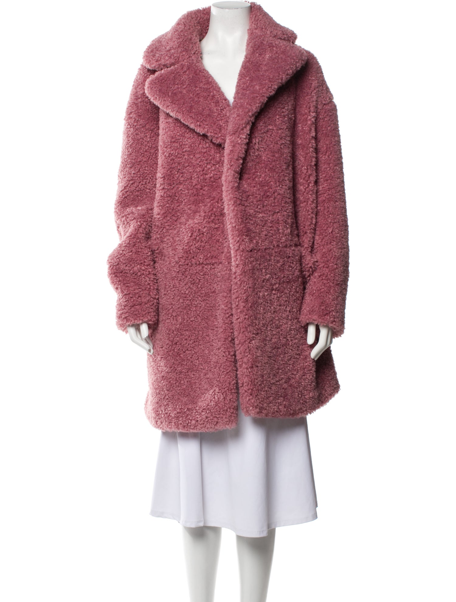 Ted Baker Faux Fur Coat - Pink Coats, Clothing - W3B91240 | The RealReal