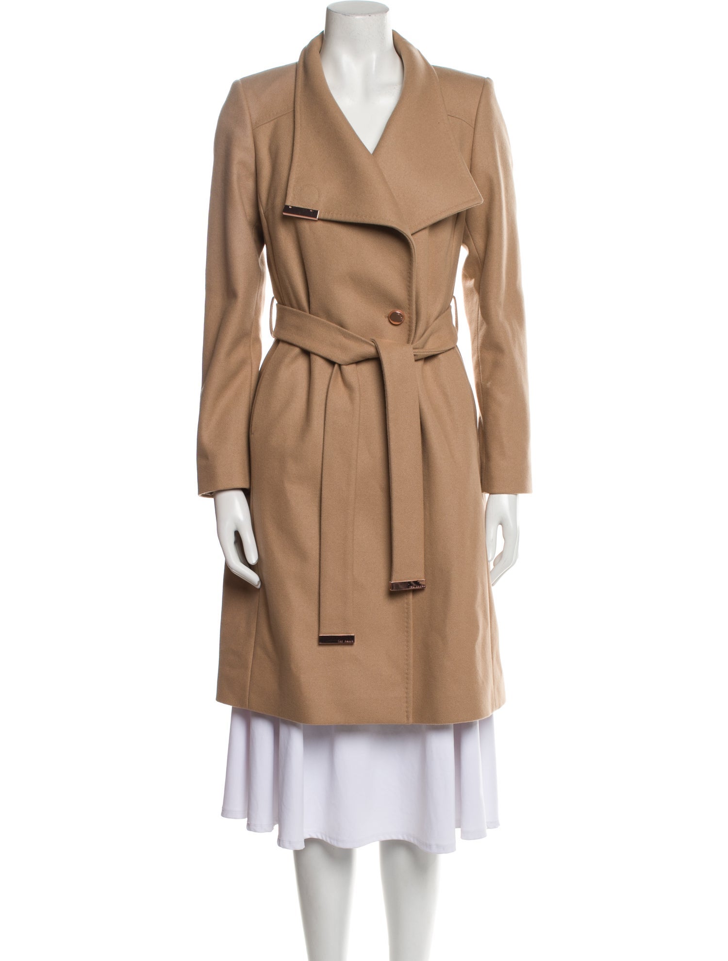 Ted Baker Wool Trench Coat - Neutrals Coats, Clothing - W3B95825 | The RealReal
