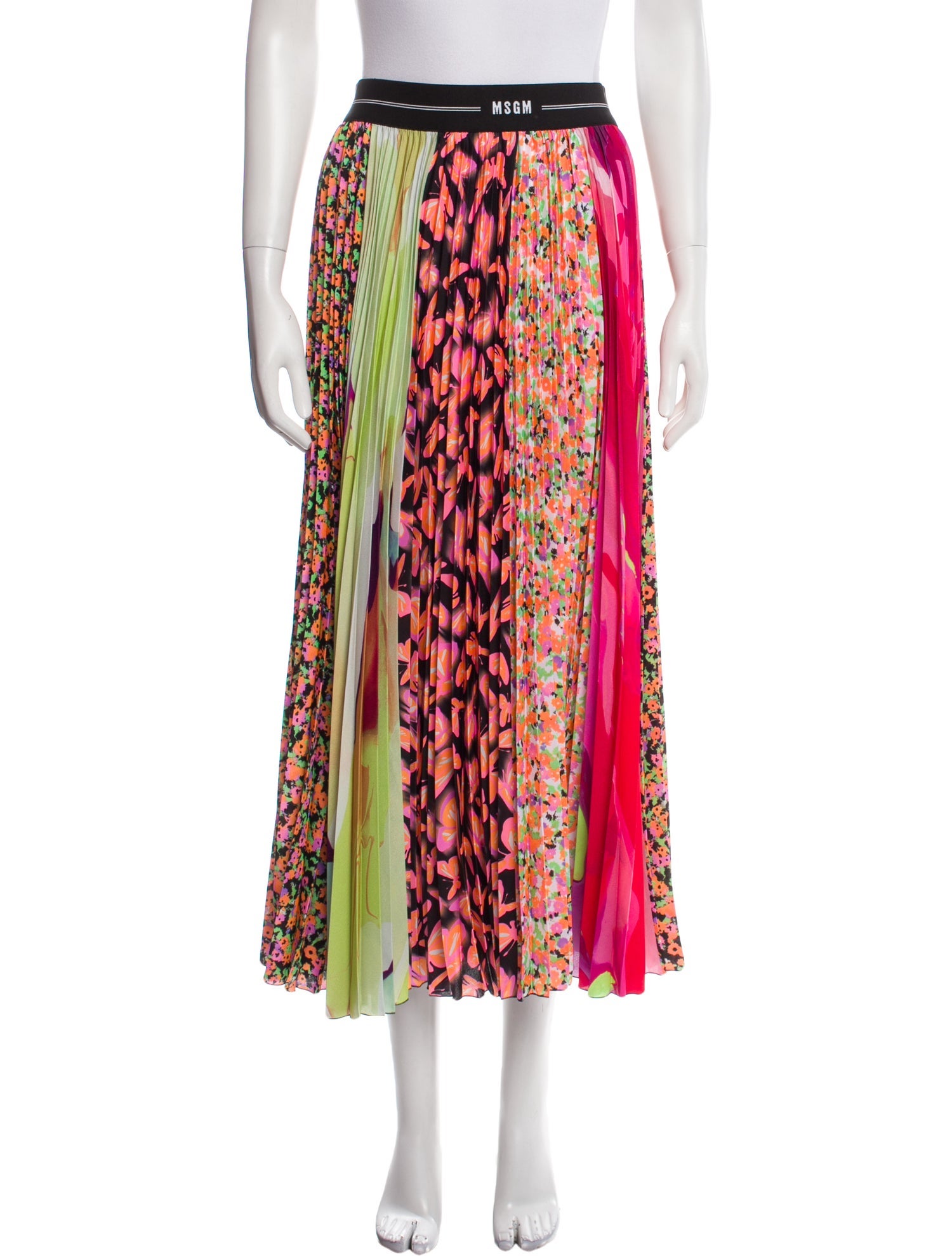 MSGM Floral Print Midi Length Skirt - Pink Skirts, Clothing - W3G40931 | The RealReal