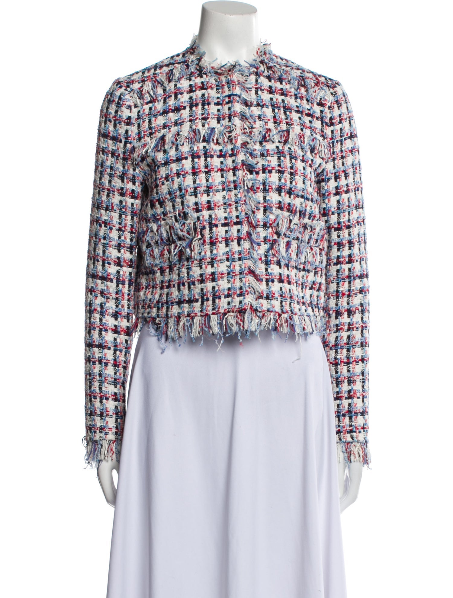 L'Agence Tweed Pattern Jacket - Blue Jackets, Clothing - WL3146248 ...