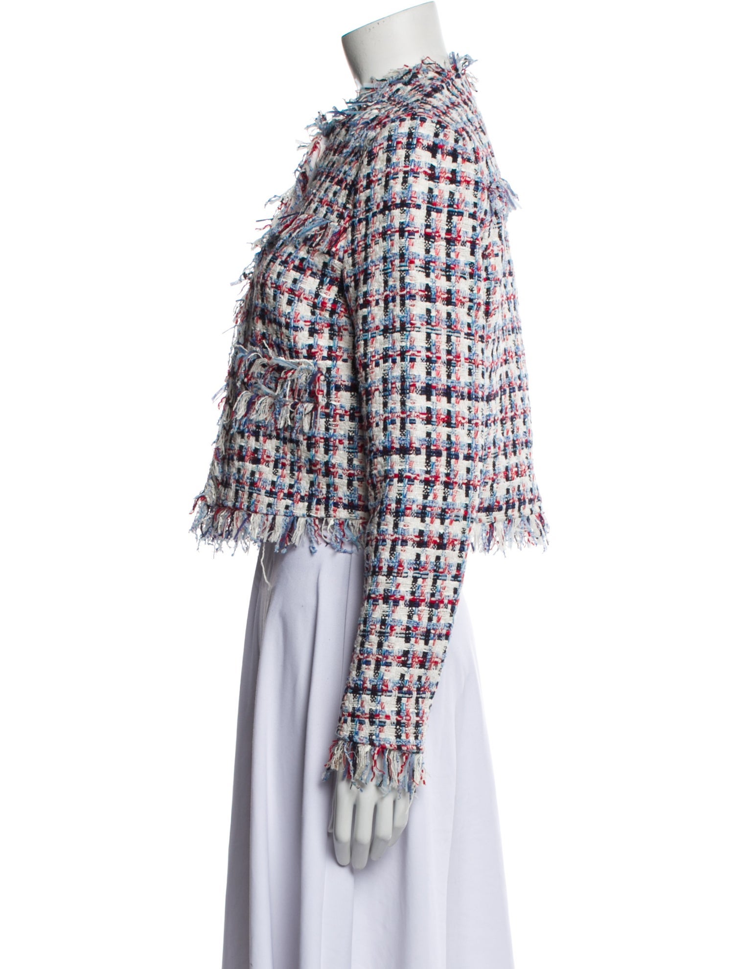 L'Agence Tweed Pattern Jacket - Blue Jackets, Clothing - WL3146248 ...