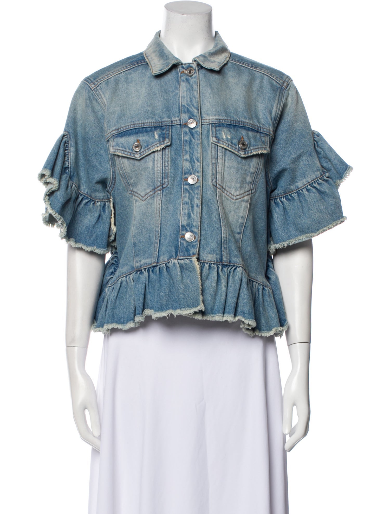 MSGM Denim Jacket - Blue Jackets, Clothing - W3G43098 | The RealReal