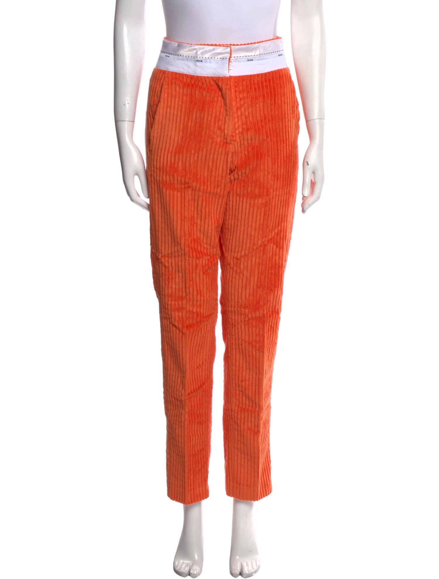 MSGM Straight Leg Pants - Orange, 12.75" Rise Pants, Clothing - W3G44317 | The RealReal