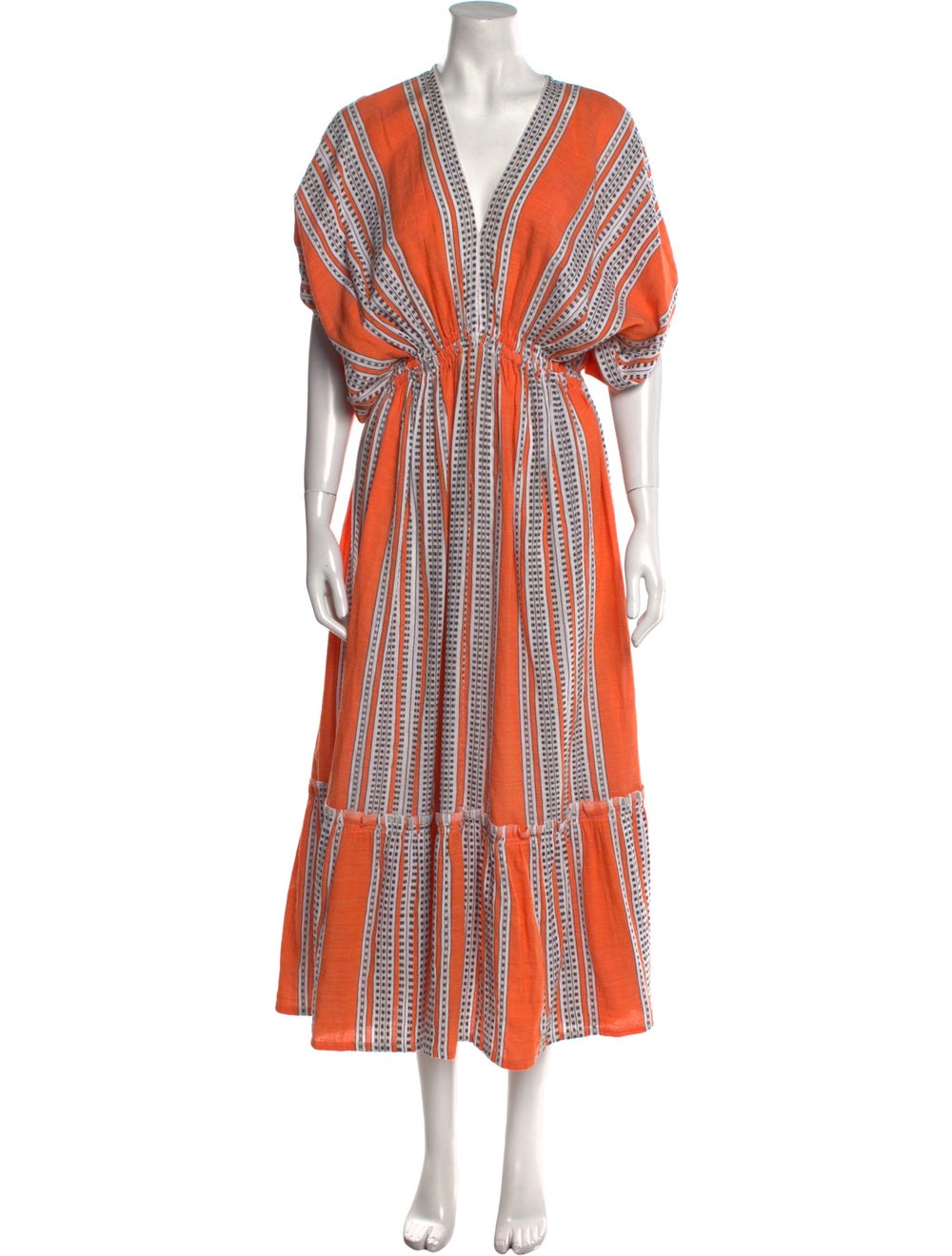 Lemlem Striped Long Dress - Orange Dresses, Clothing - W3L28370 | The ...