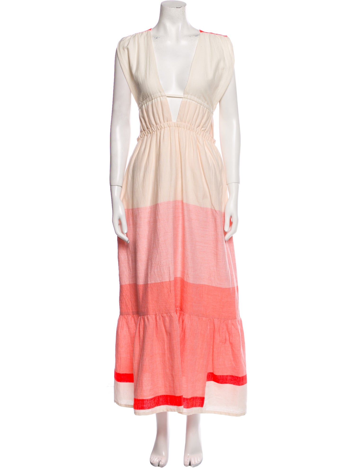 Lemlem Colorblock Pattern Long Dress - Neutrals Dresses, Clothing ...