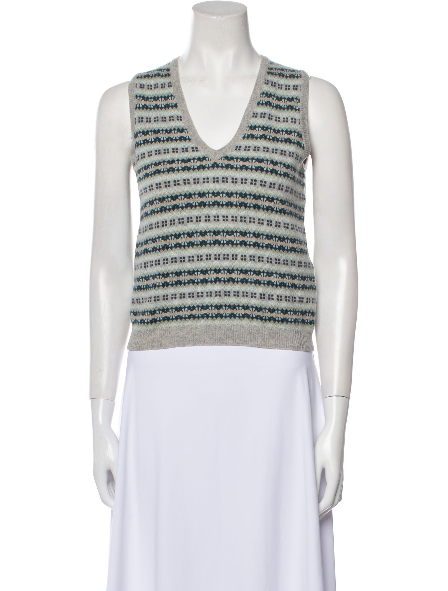 Malo Cashmere Striped Sweater - Grey Knitwear, Clothing - W3M33591 ...